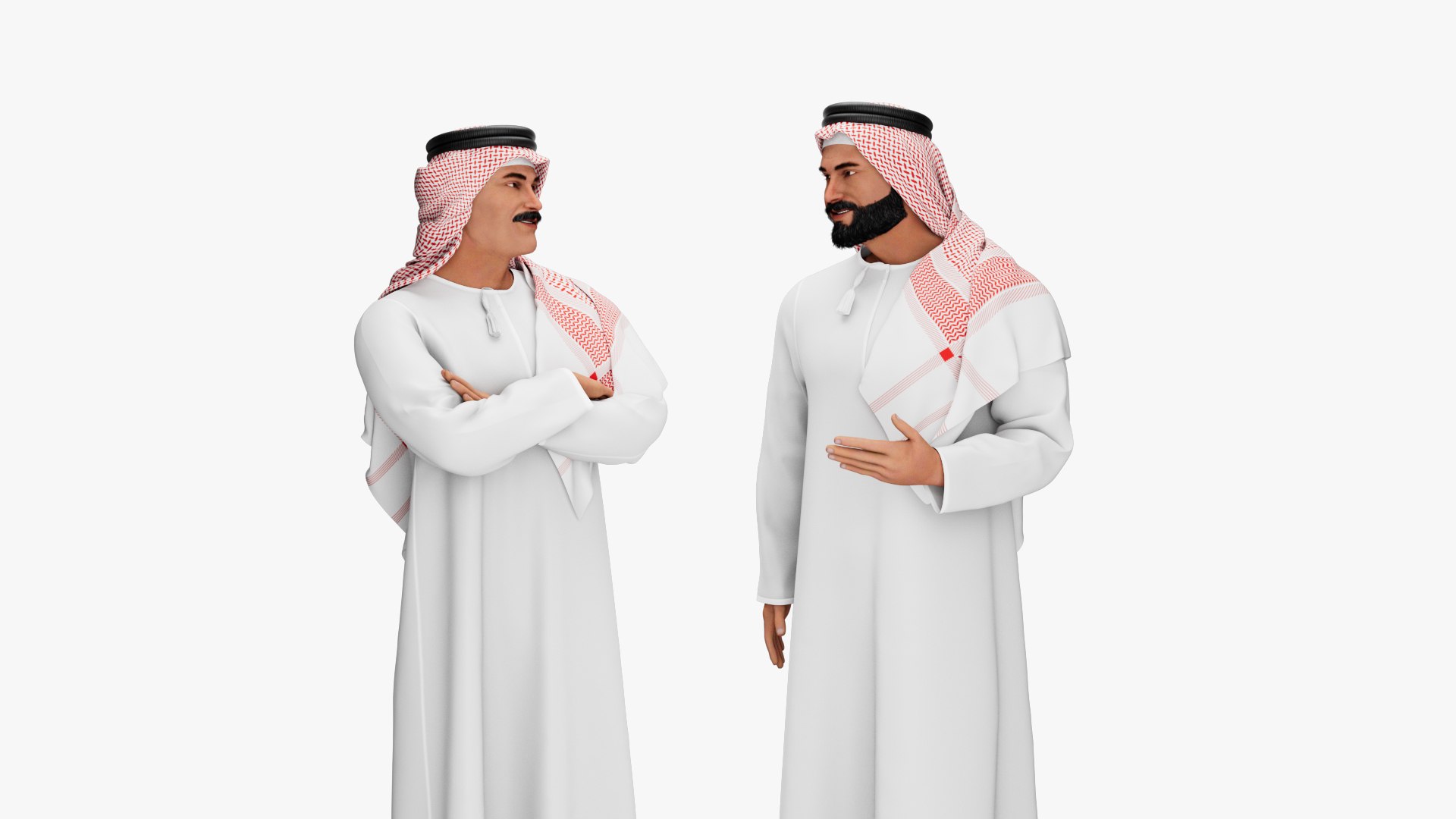 3D Model Arabic Omani Traditional Men Smiling - TurboSquid 2412722