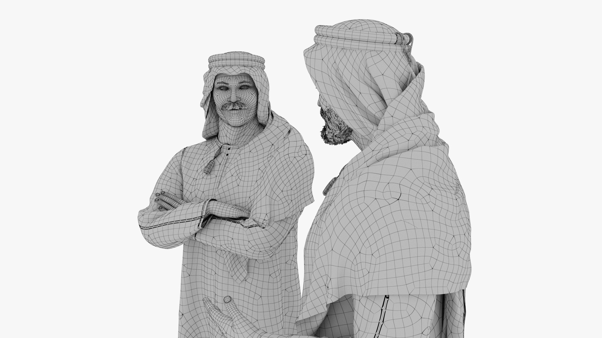 3D Model Arabic Omani Traditional Men Smiling - TurboSquid 2412722