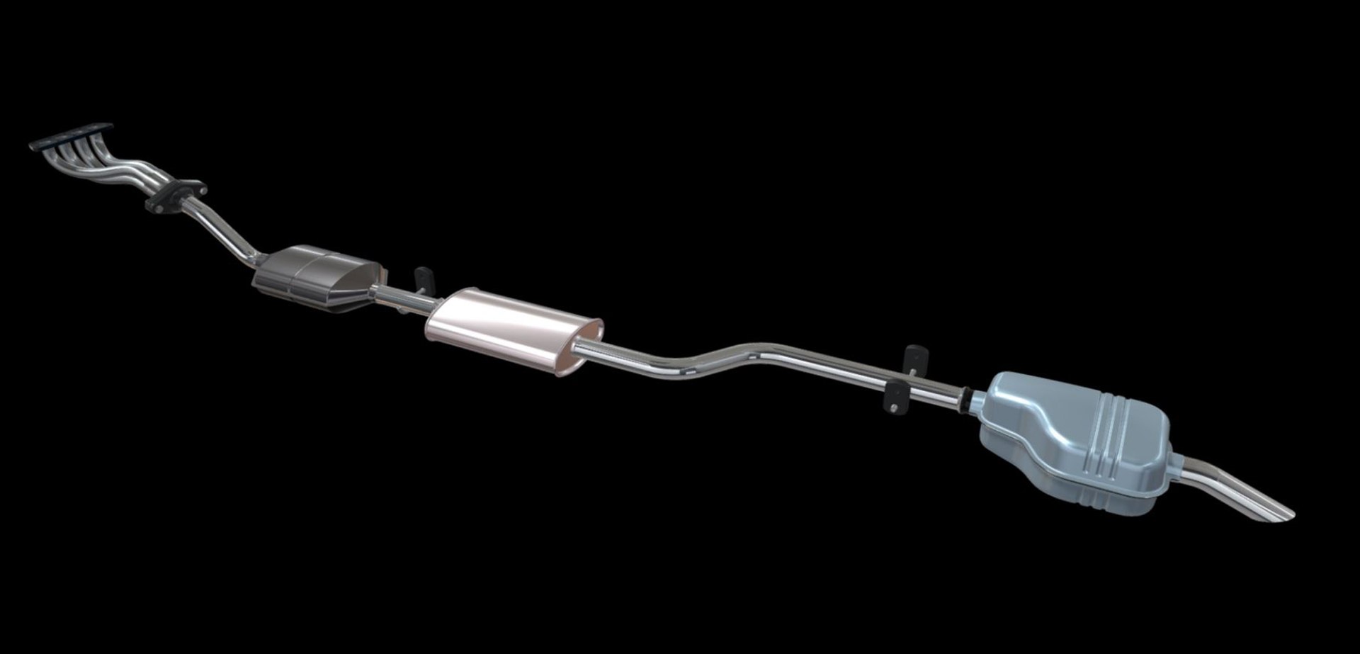3D Full Exhaust System Model - TurboSquid 2342133