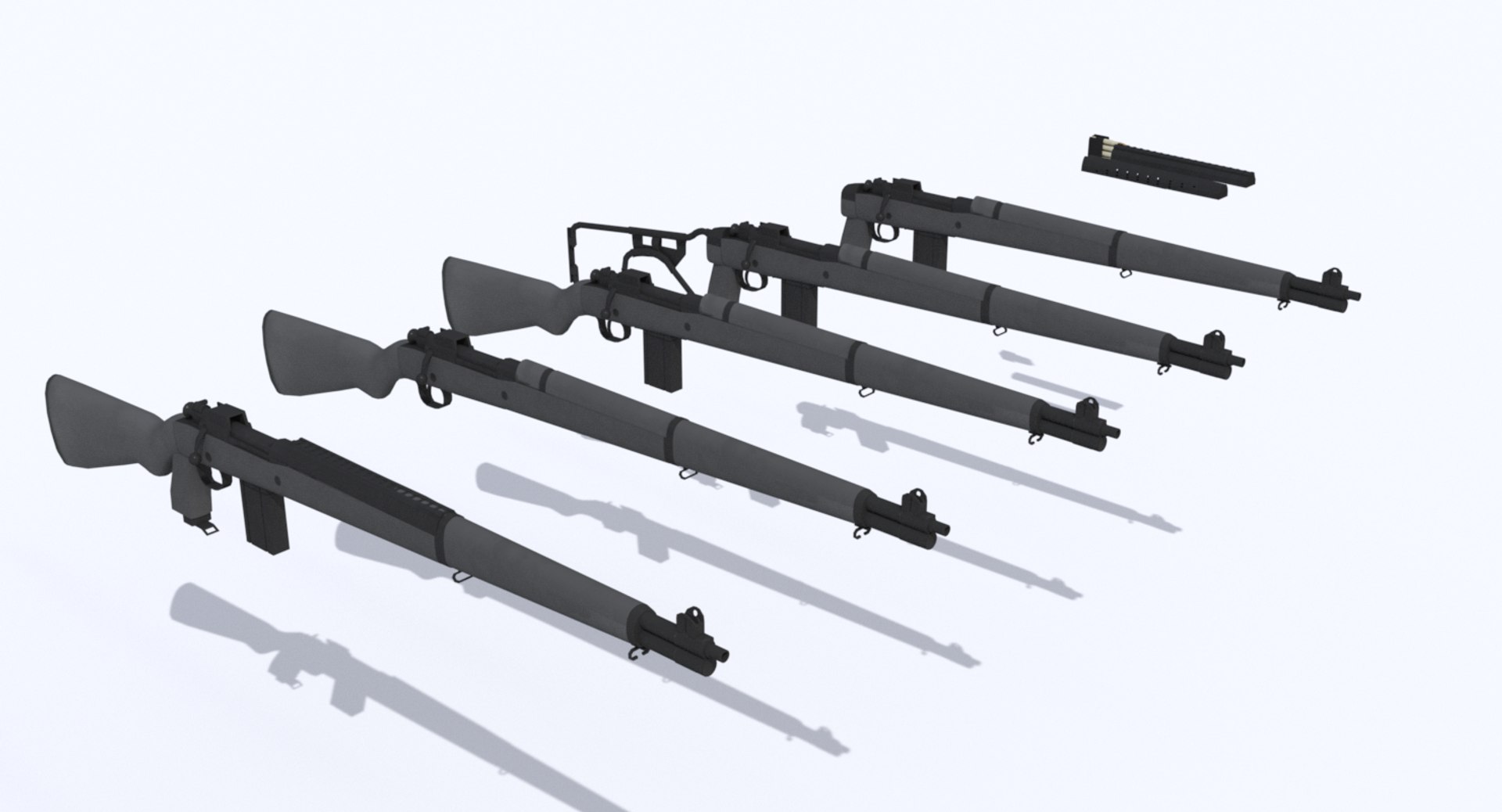 Springfield Rifle Multiple Variations 3d Model