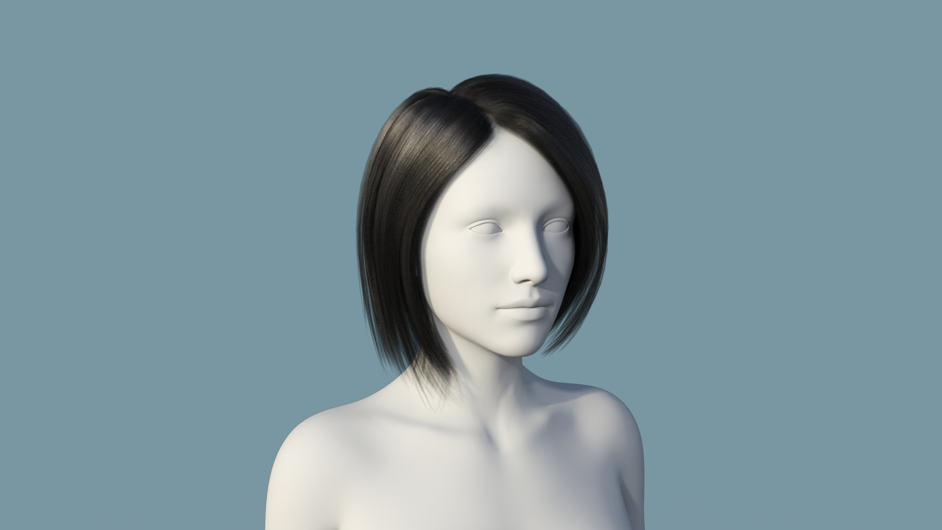 Realistic Female Polygon Black Hair 55 3D Model - TurboSquid 1769264