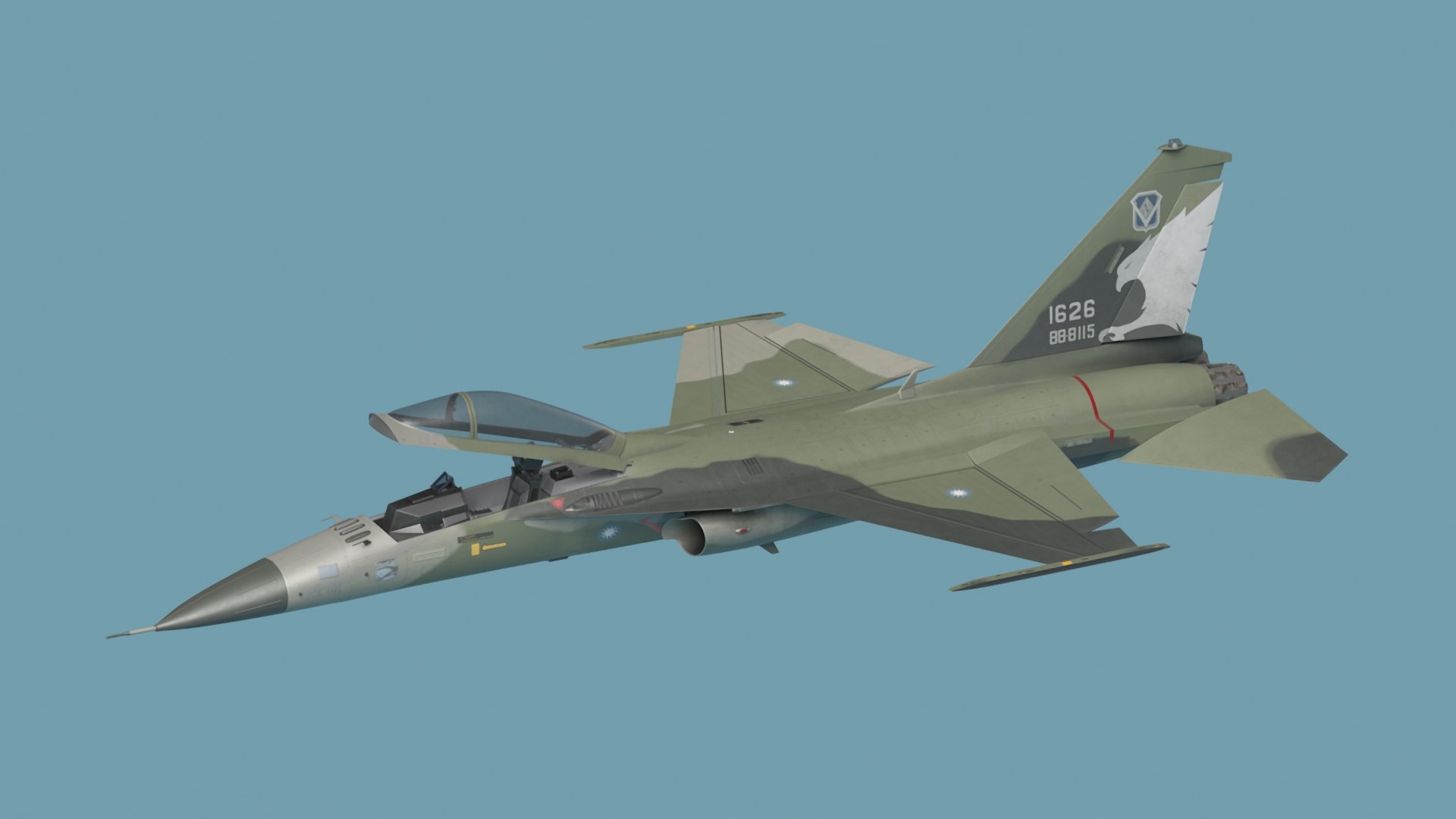 3D AIDC F-CK-1 Unarmed Fighter Jet Green Rigged Model - TurboSquid 2273670