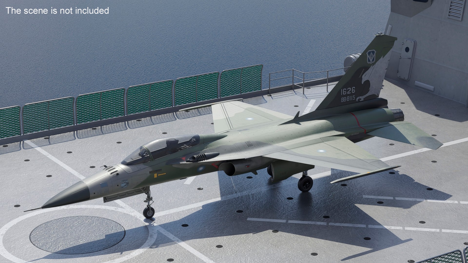 3D AIDC F-CK-1 Unarmed Fighter Jet Green Rigged Model - TurboSquid 2273670