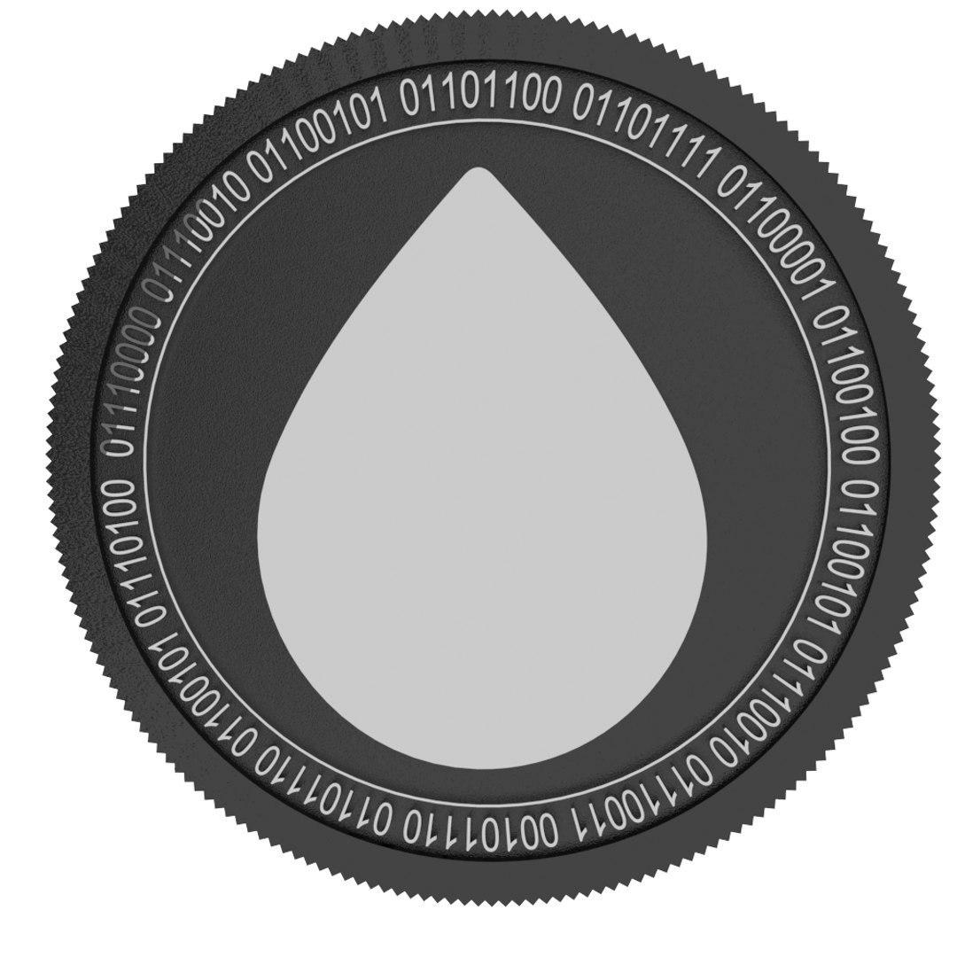 Hydro black coin 3D model - TurboSquid 1497642