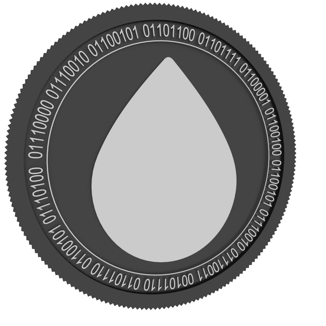 Hydro black coin 3D model - TurboSquid 1497642