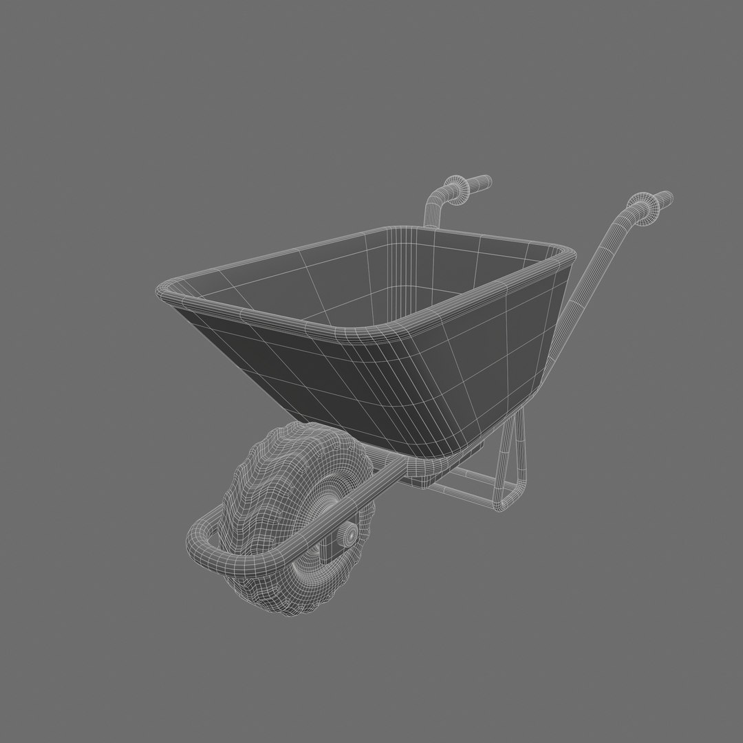 Low Poly Cartoon Wheelbarrow 3D Model - TurboSquid 2379161