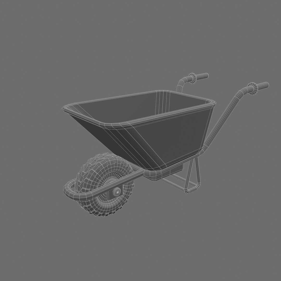 Low Poly Cartoon Wheelbarrow 3D Model - TurboSquid 2379161