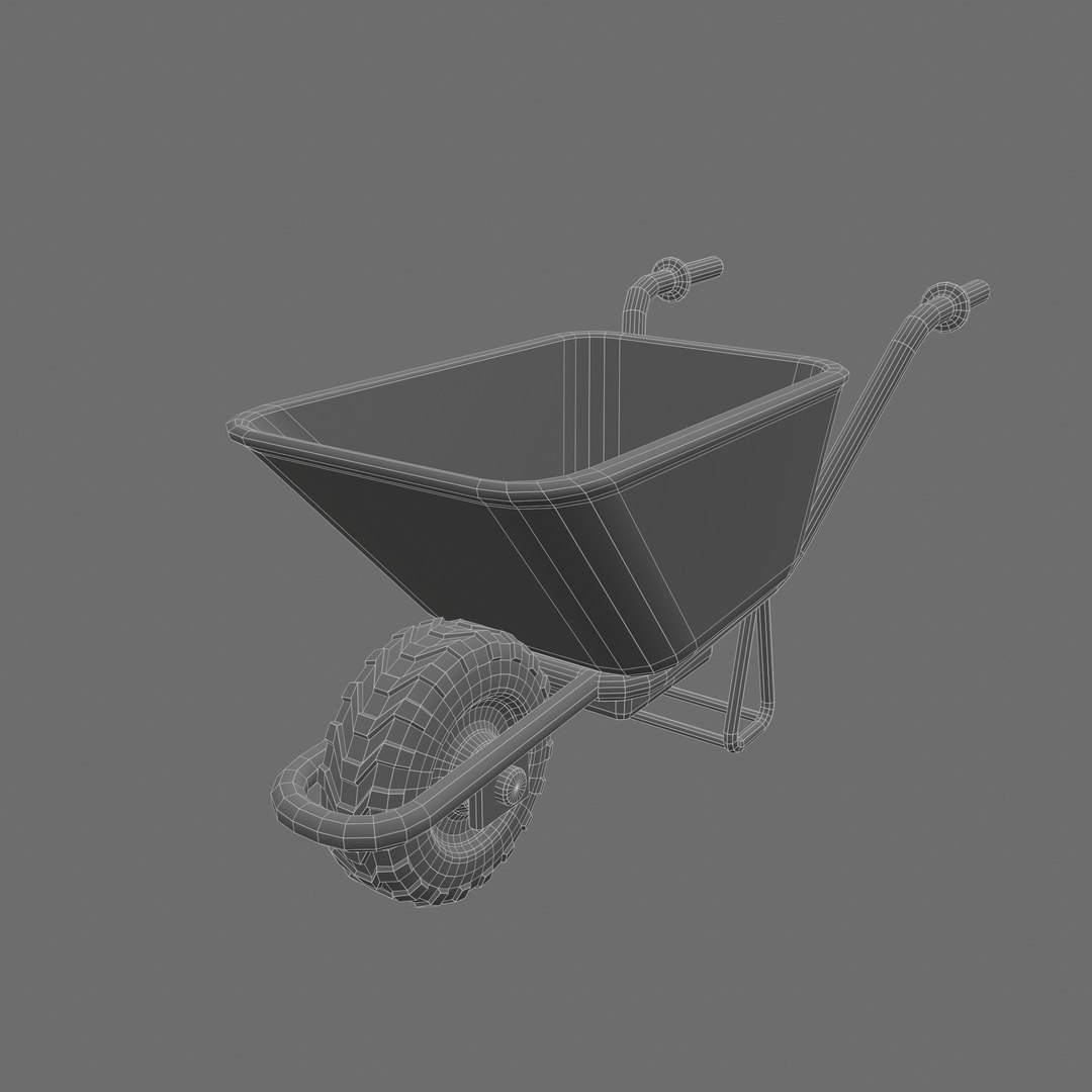 Low Poly Cartoon Wheelbarrow 3D Model - TurboSquid 2379161