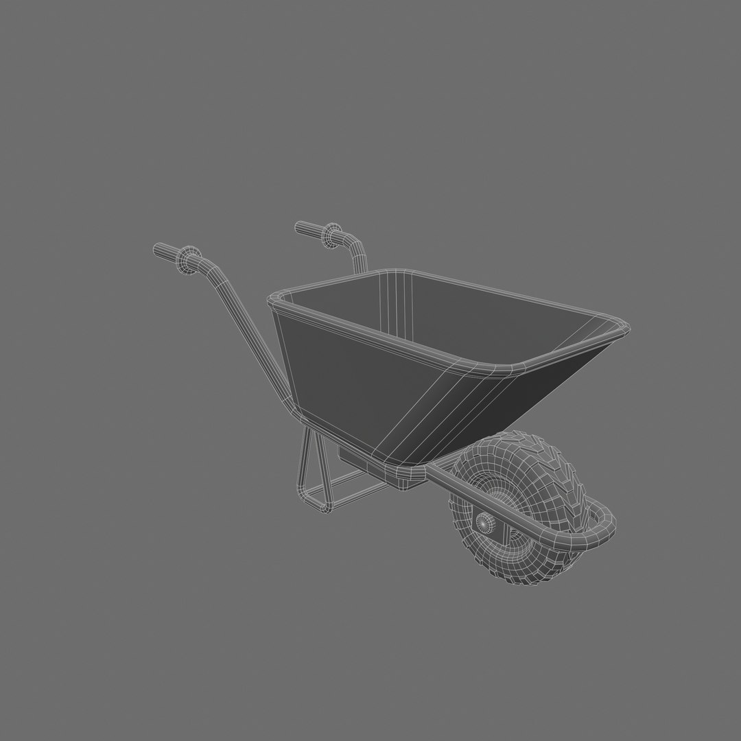 Low Poly Cartoon Wheelbarrow 3D Model - TurboSquid 2379161
