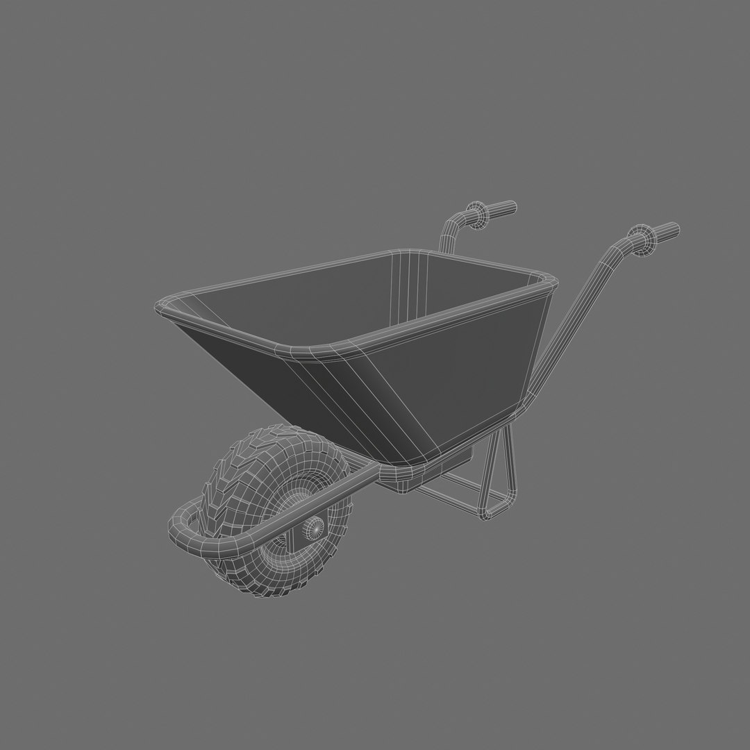 Low Poly Cartoon Wheelbarrow 3D Model - TurboSquid 2379161