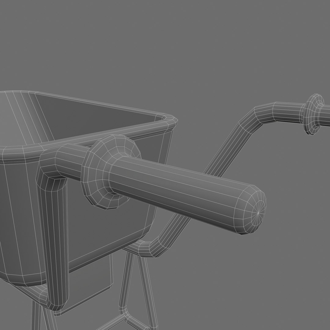 Low Poly Cartoon Wheelbarrow 3D Model - TurboSquid 2379161