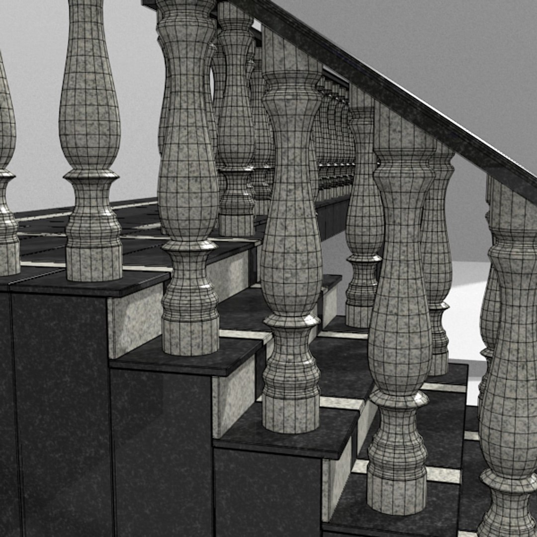 3d Stairs Polished Stone Model