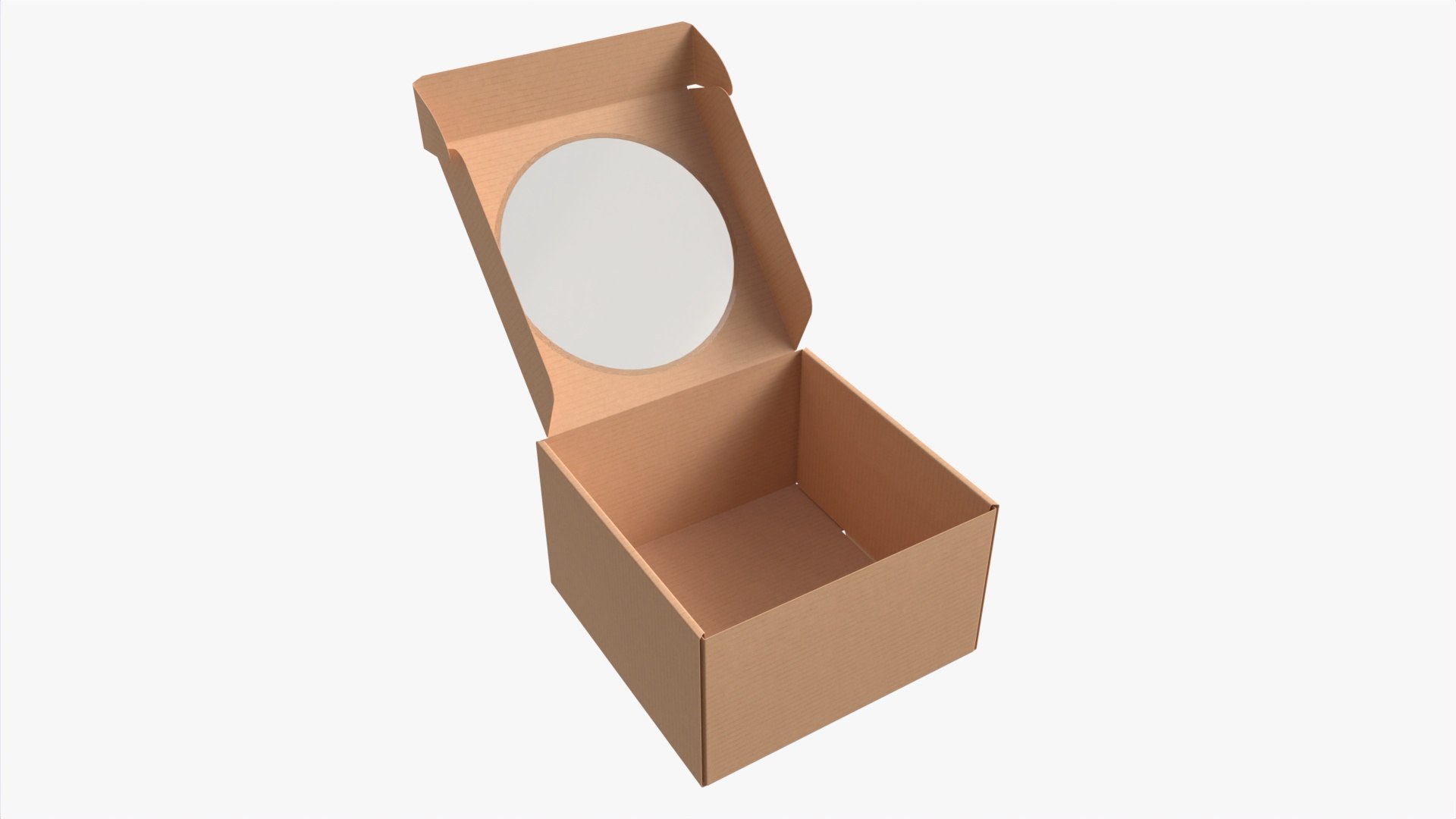 Corrugated Cardboard Box With Window 03 Open 3D - TurboSquid 2030042