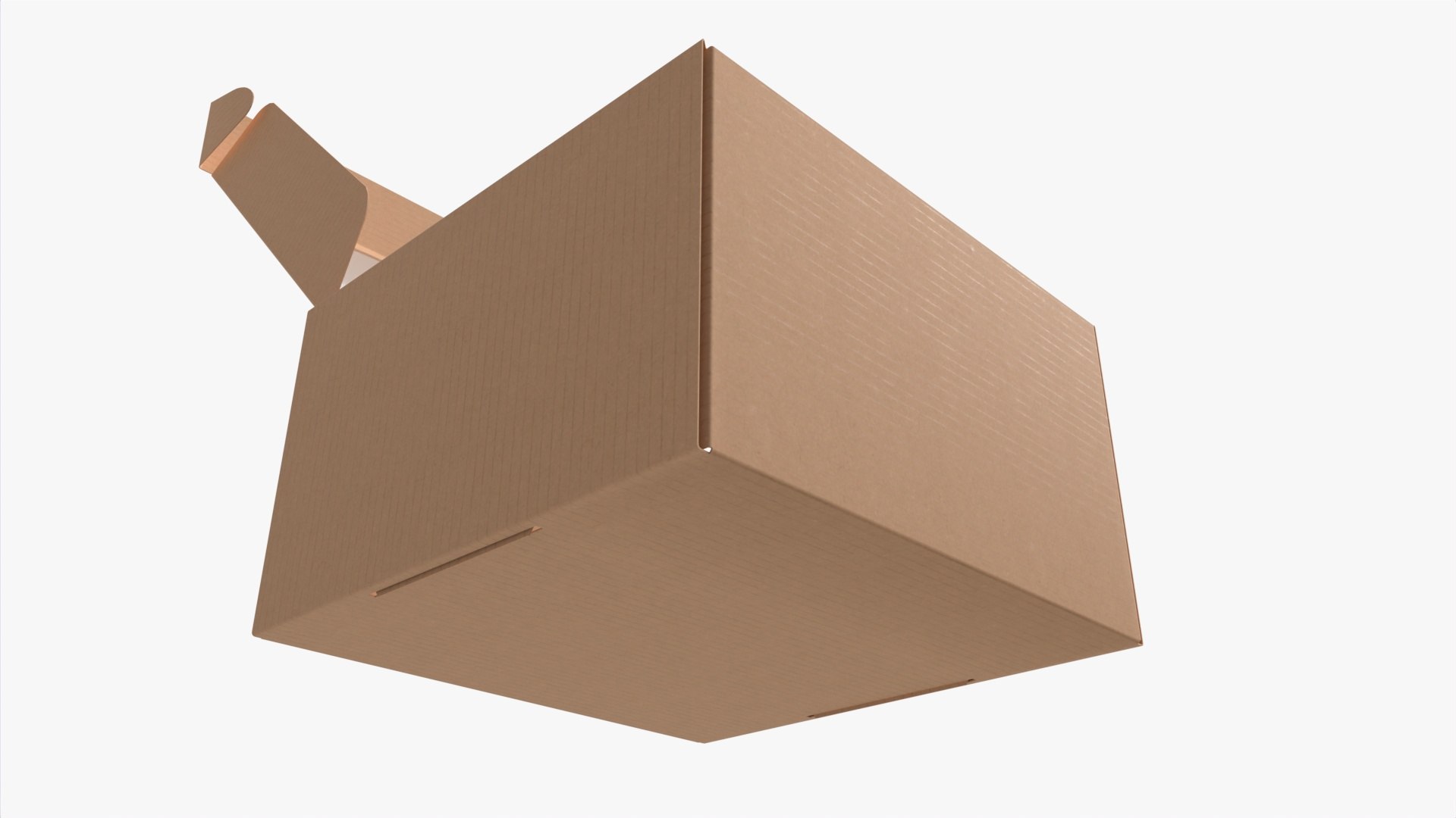 Corrugated Cardboard Box With Window 03 Open 3D - TurboSquid 2030042