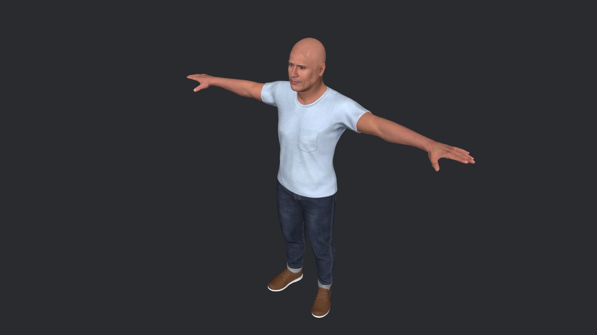 3D Model Dwayne Johnson-The Rock Hyper Realistic Full Body Fully Rigged ...