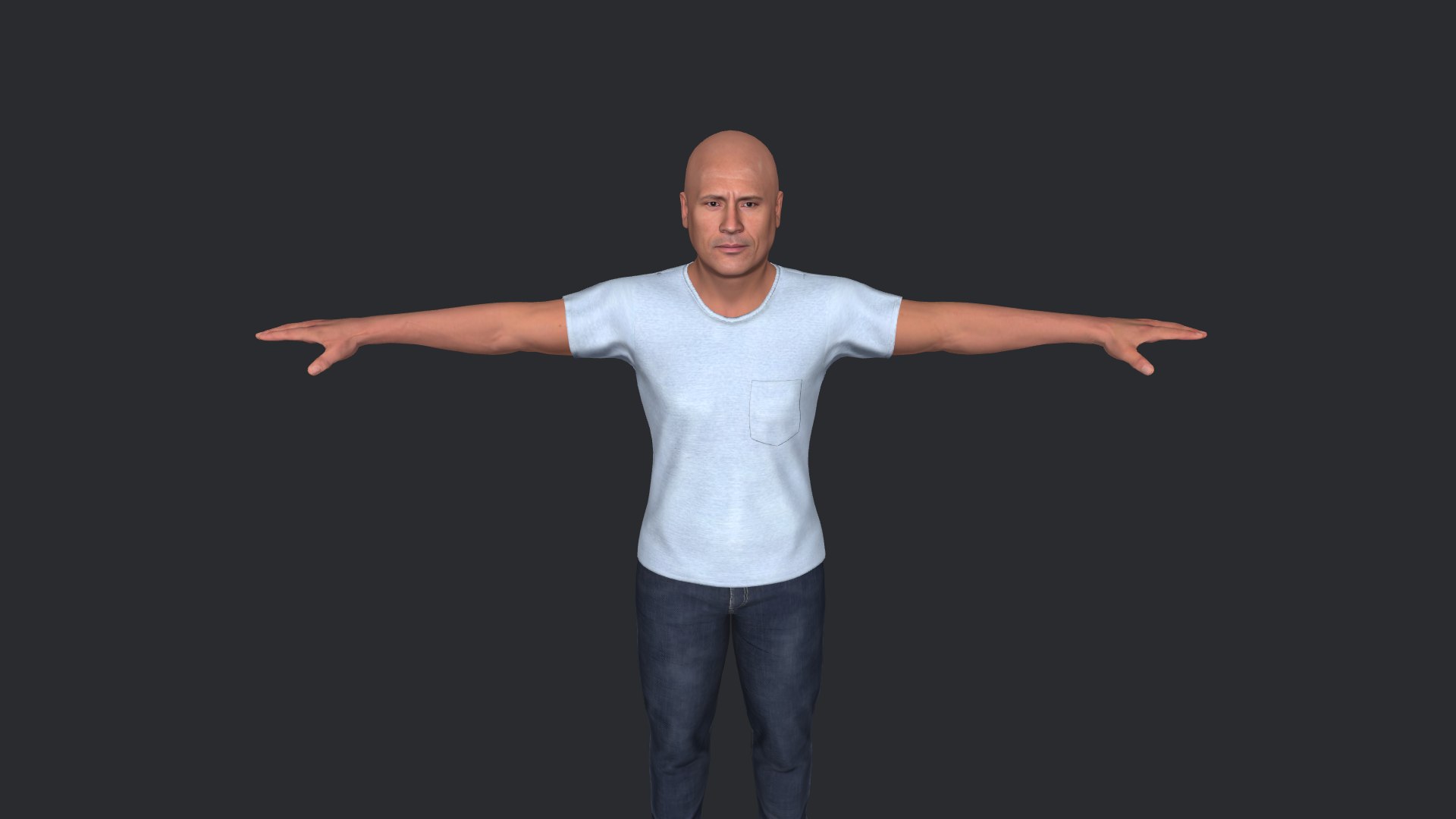 3D Model Dwayne Johnson-The Rock Hyper Realistic Full Body Fully Rigged ...
