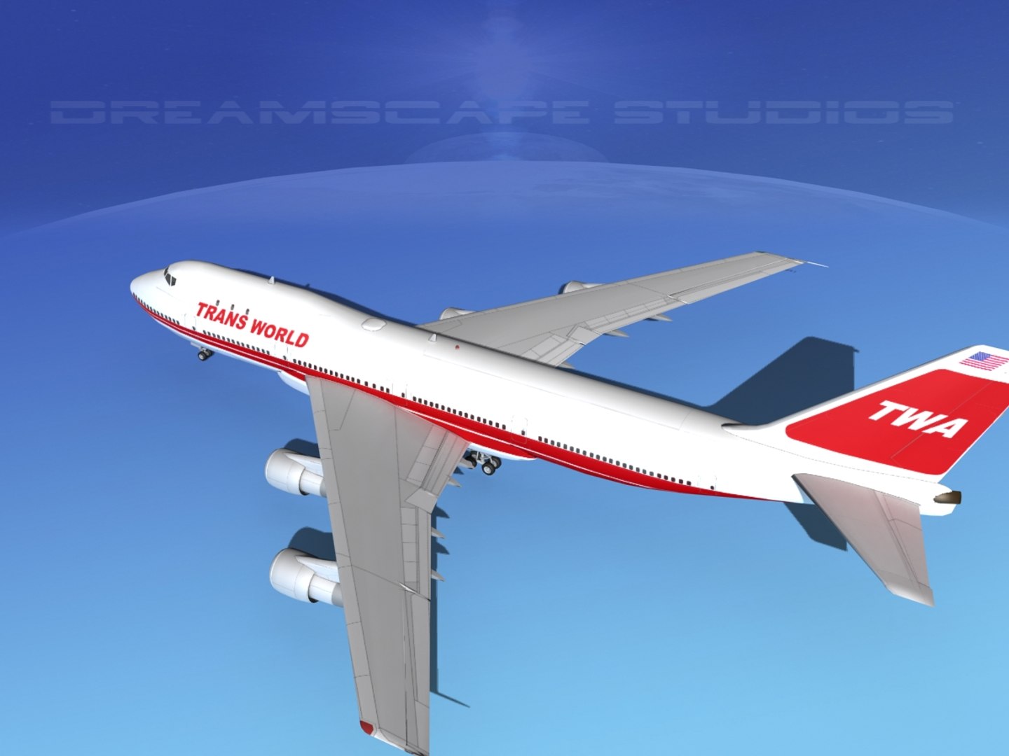 747-100 airline boeing 747 3d model