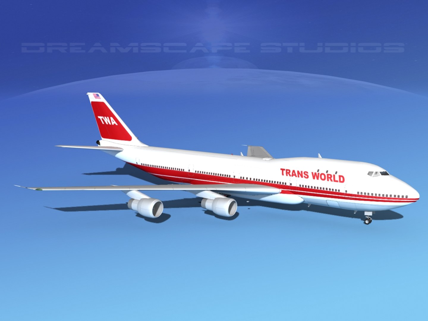 747-100 airline boeing 747 3d model