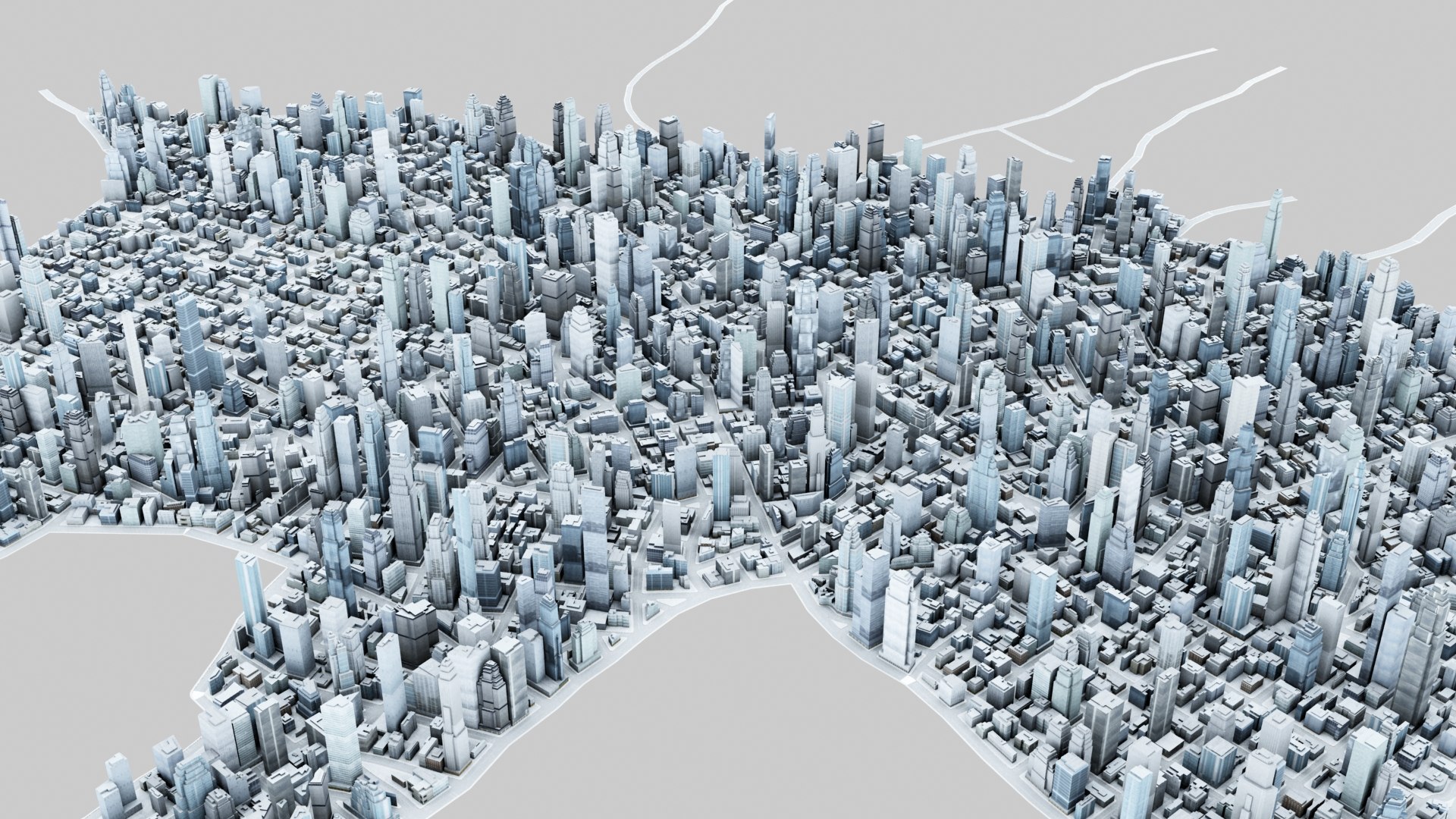 Cityscape Scene Highrise 3d Model