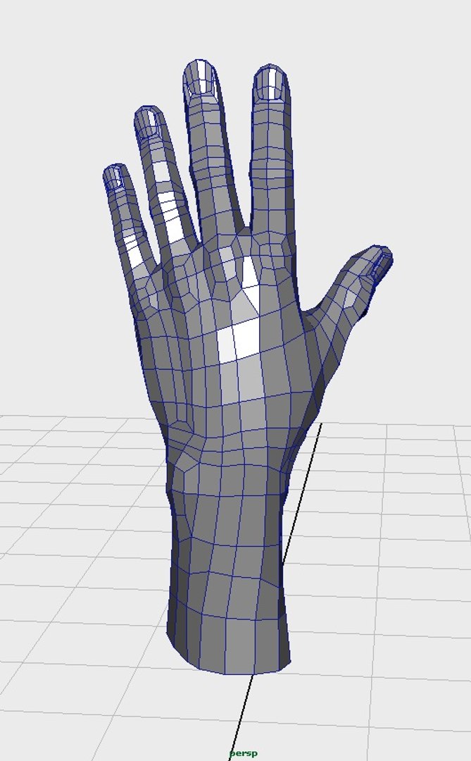 Maya Polygonal Human Hand
