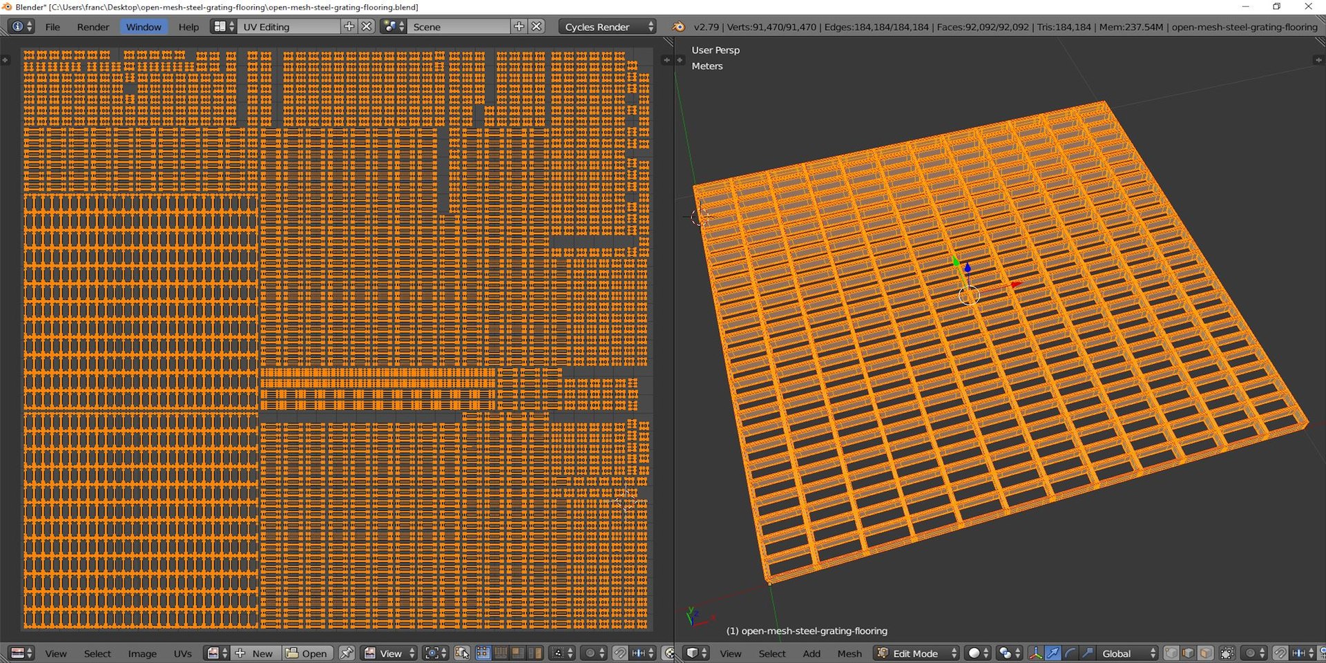 3D Open Mesh Steel Grating Flooring Model - TurboSquid 1758527