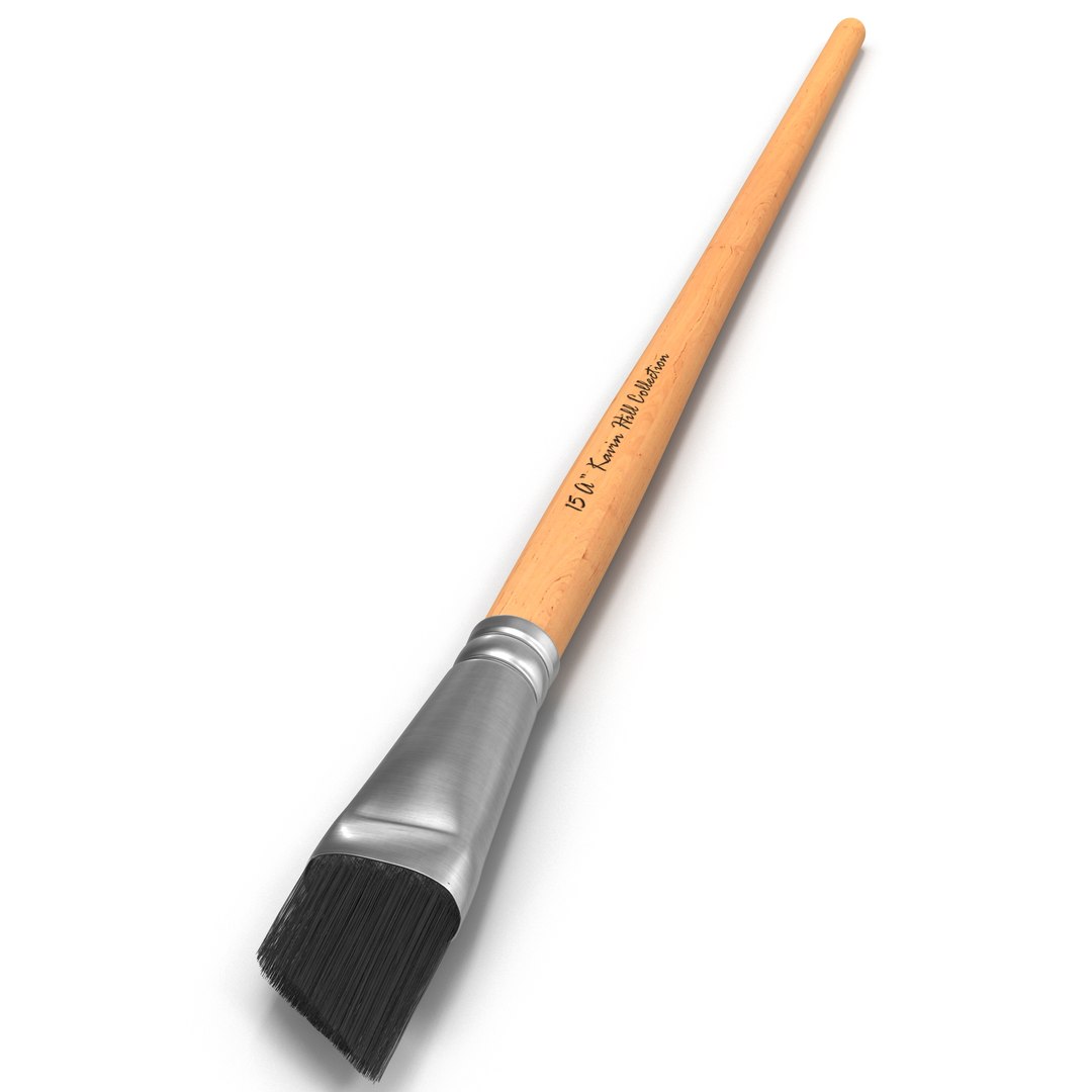 3d paint brush angular flat model