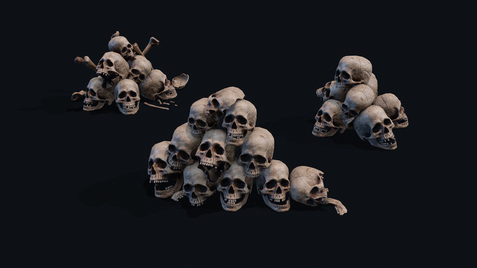 Skulls Bones Pile Collections 3D - TurboSquid 2382660