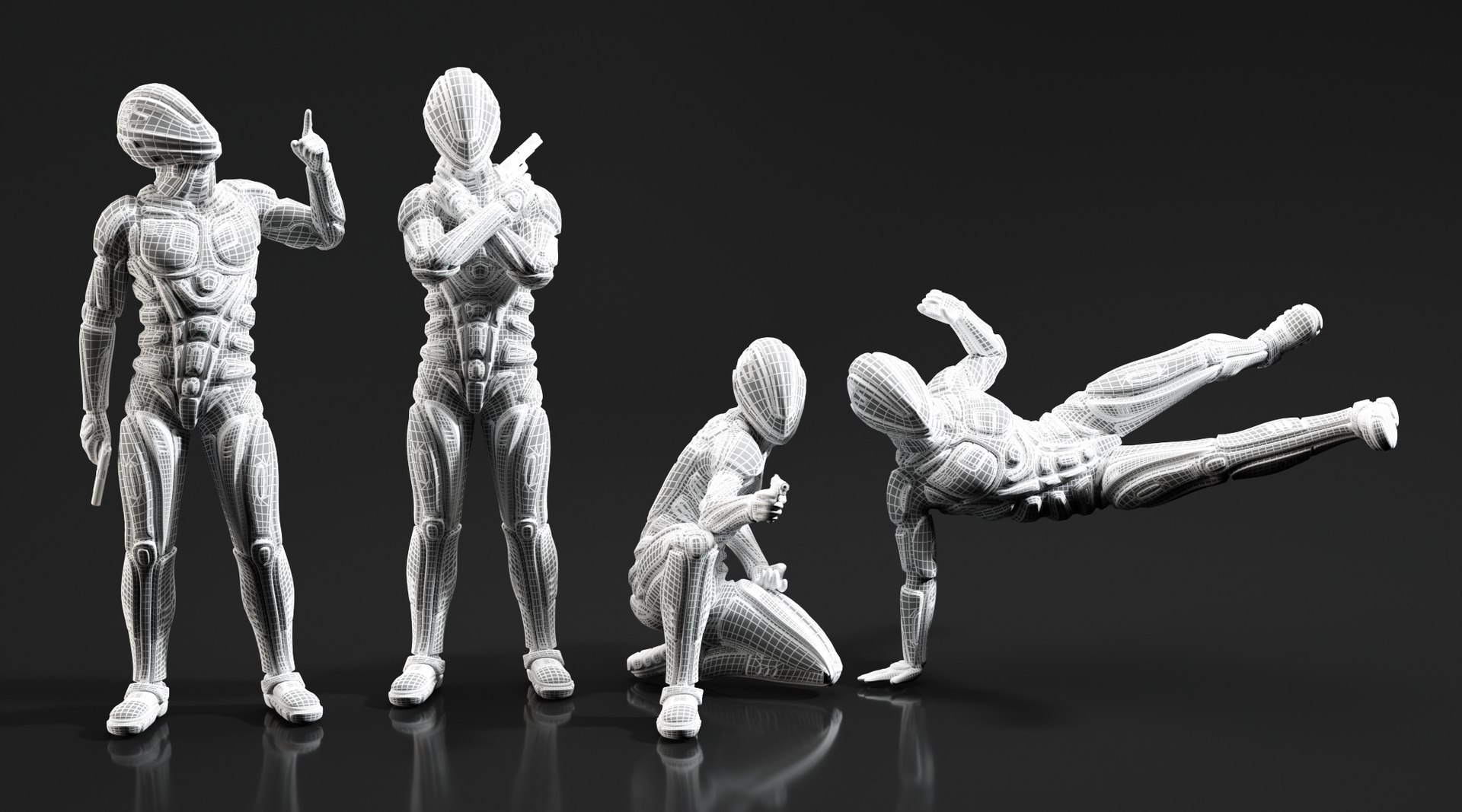 3D Silver Robots Model - TurboSquid 2298193