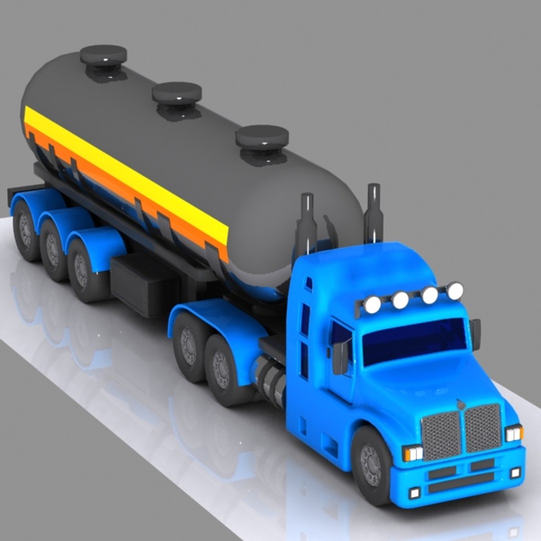 Cartoon Tank Tanker 3d Model