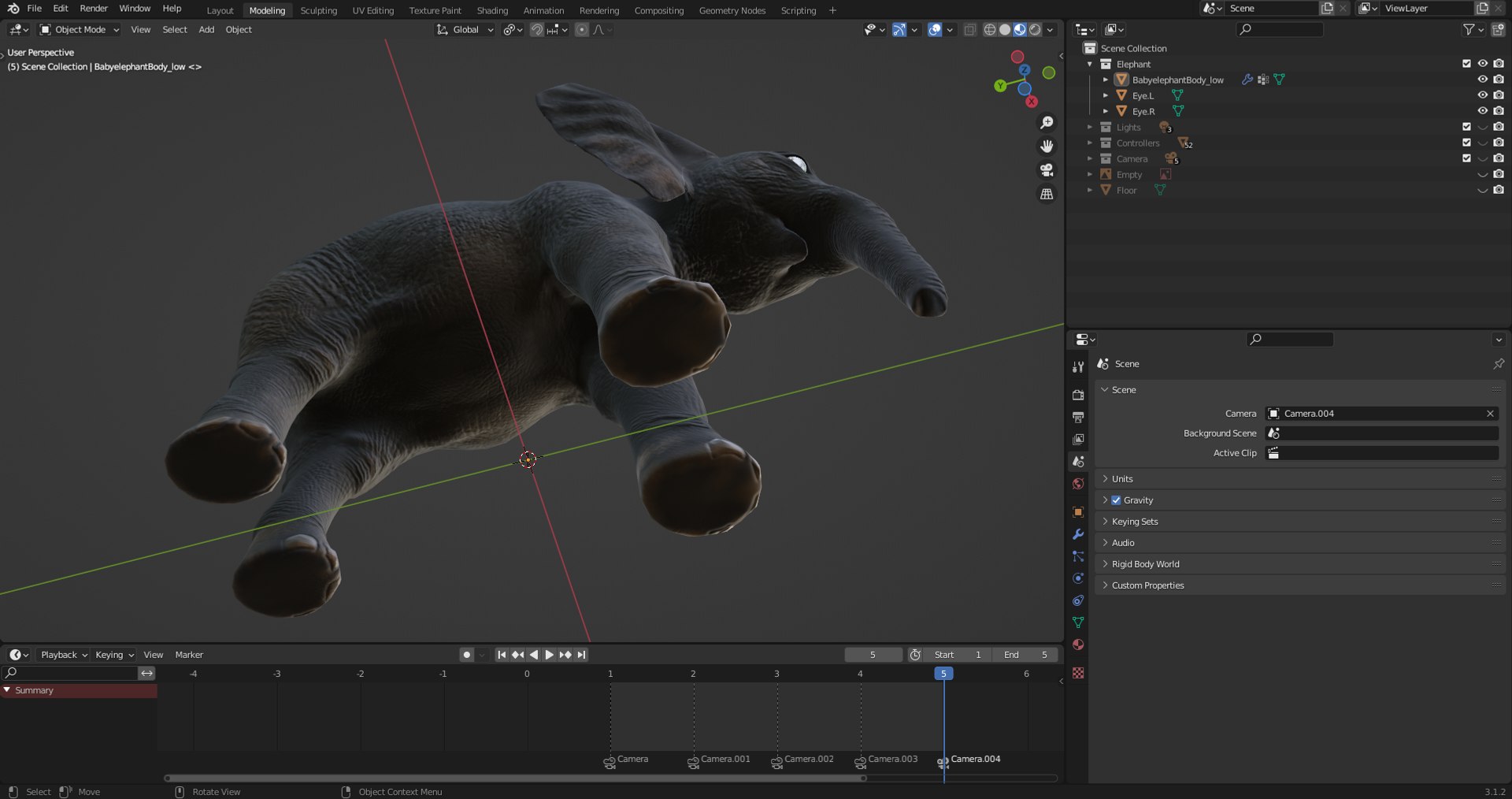 Fur Baby Elephant Rigged in Blender 3D model - TurboSquid 1949937