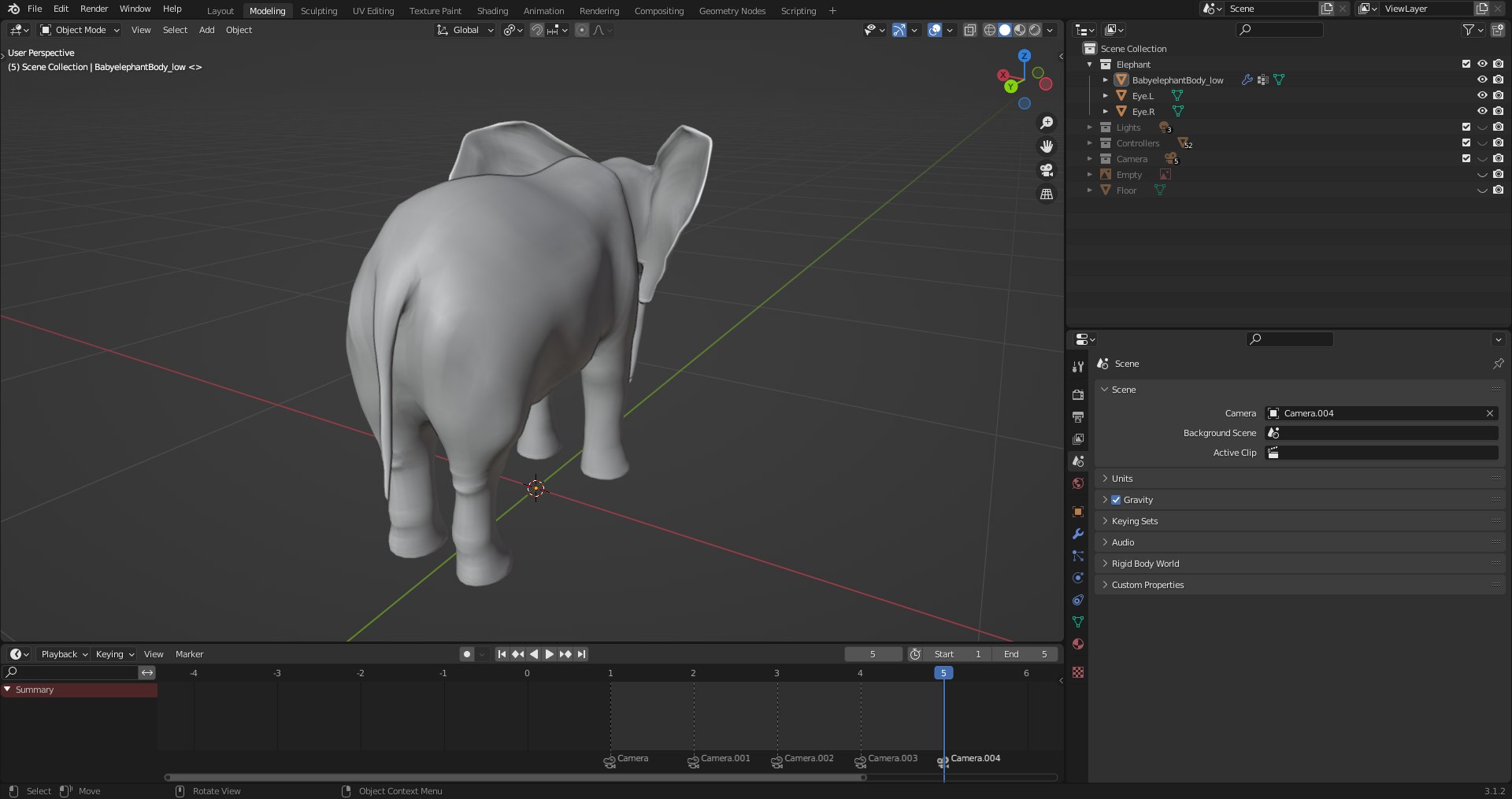 Fur Baby Elephant Rigged in Blender 3D model - TurboSquid 1949937