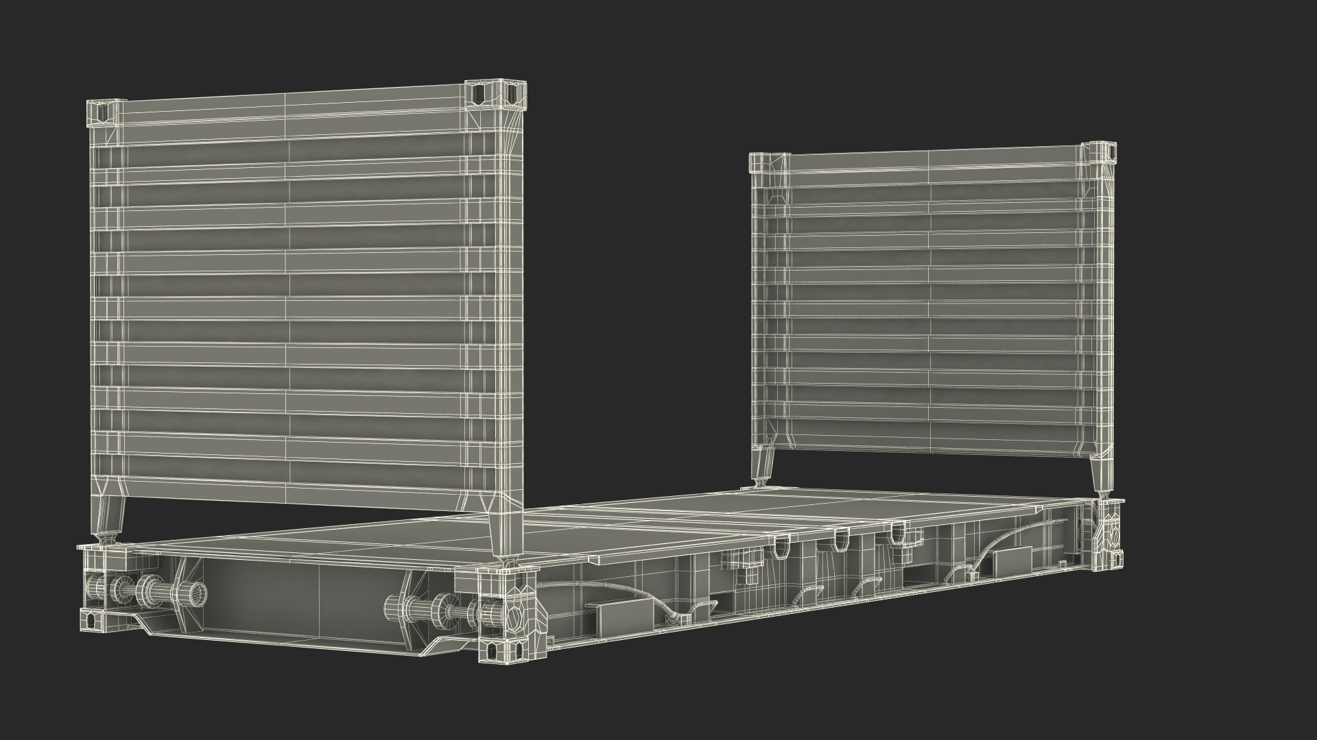 3D Flat Rack Container With Collapsible Ends - TurboSquid 2166933