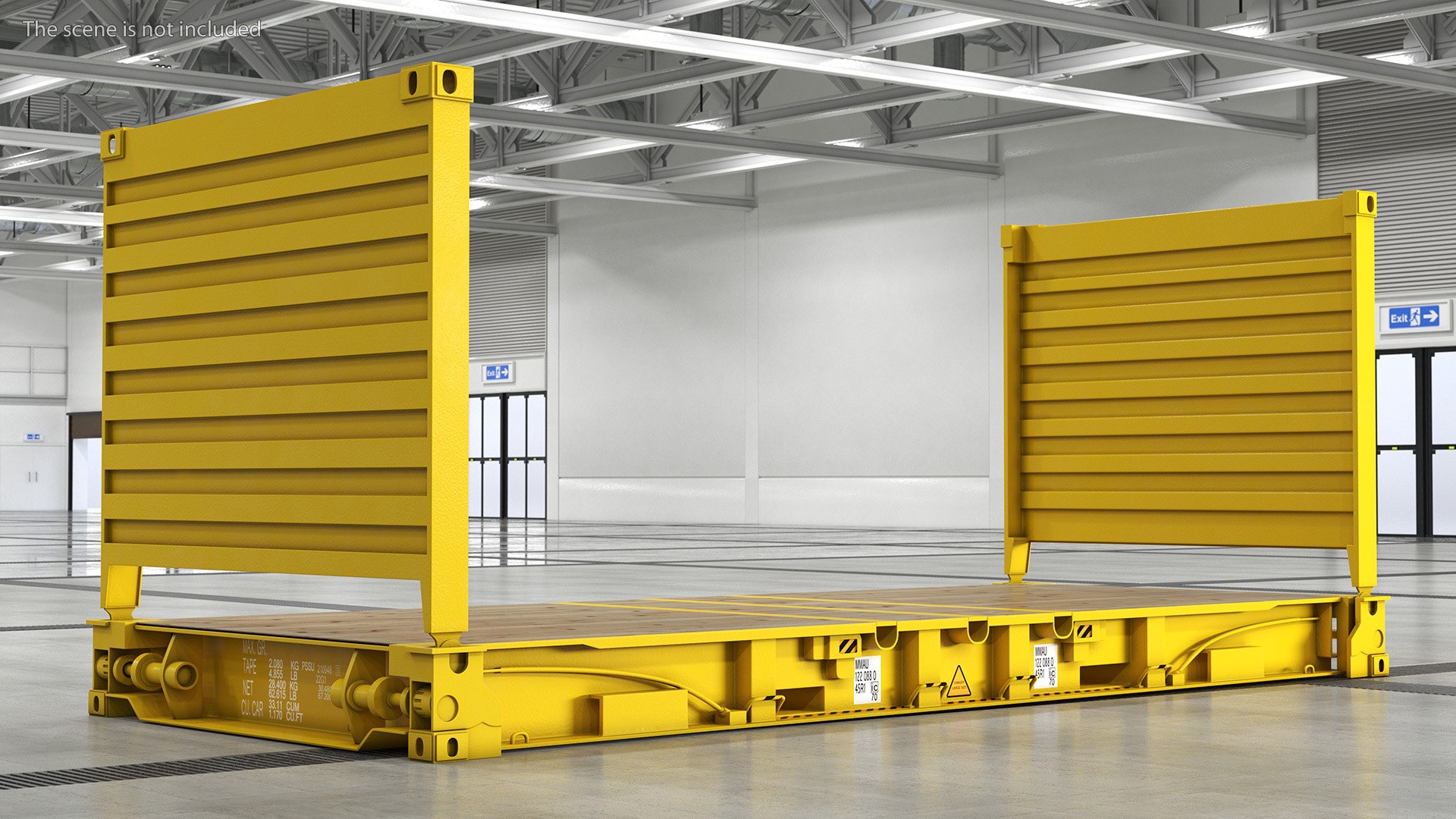 3D Flat Rack Container With Collapsible Ends - TurboSquid 2166933