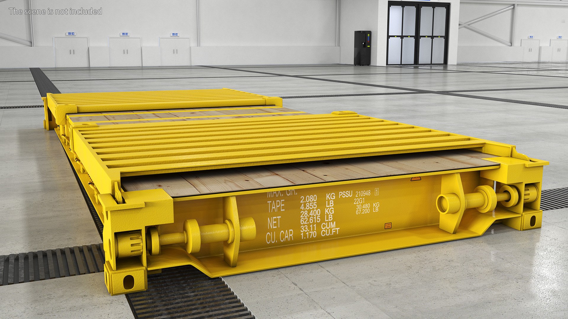 3D Flat Rack Container With Collapsible Ends - TurboSquid 2166933