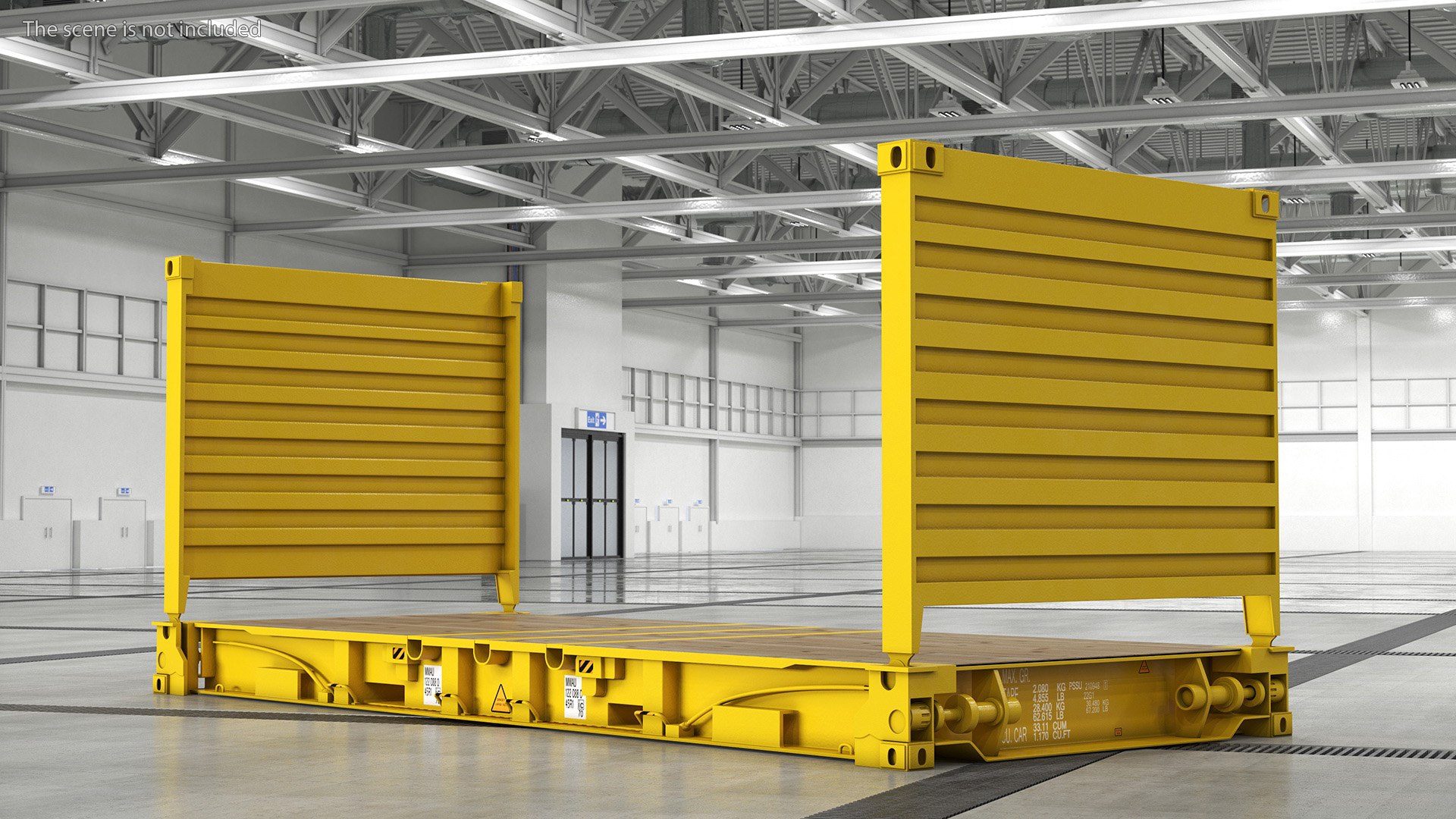 3D Flat Rack Container With Collapsible Ends - TurboSquid 2166933