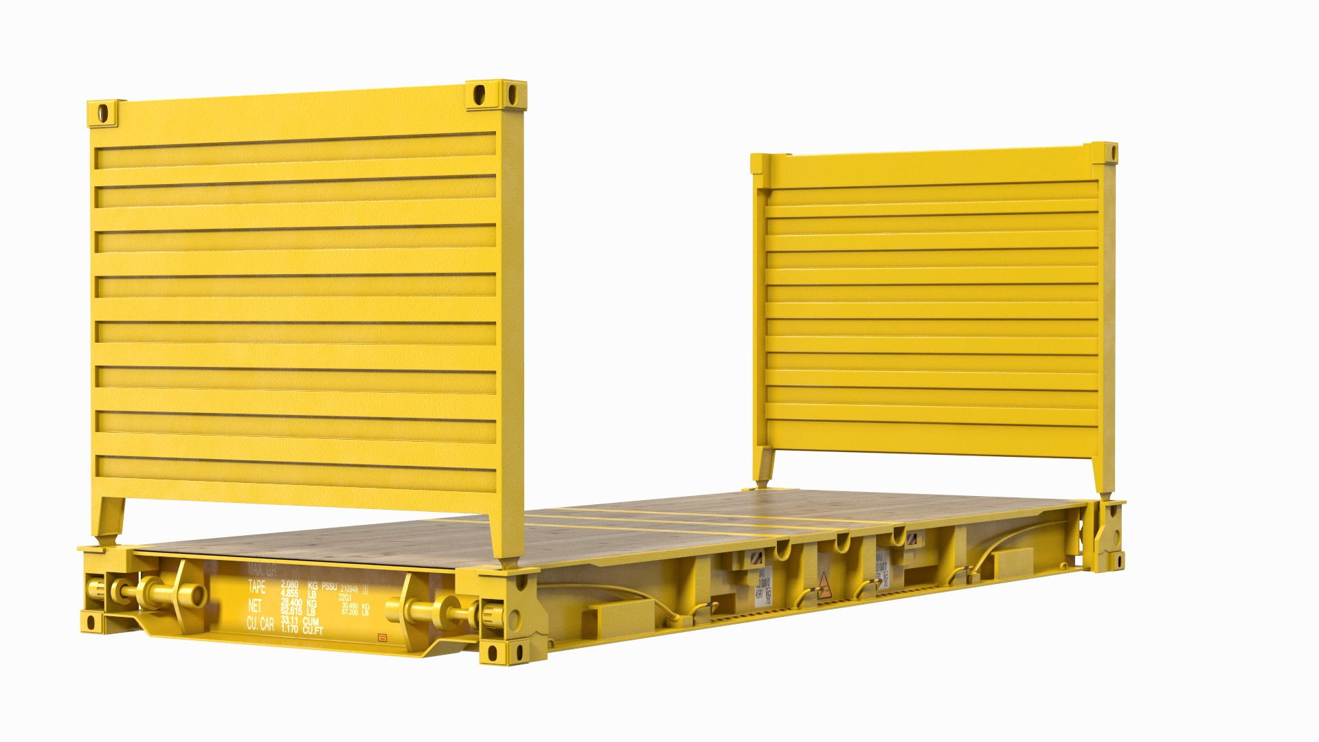 3D Flat Rack Container With Collapsible Ends - TurboSquid 2166933