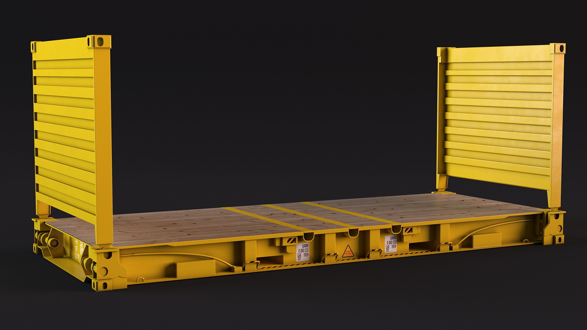 3D Flat Rack Container With Collapsible Ends - TurboSquid 2166933