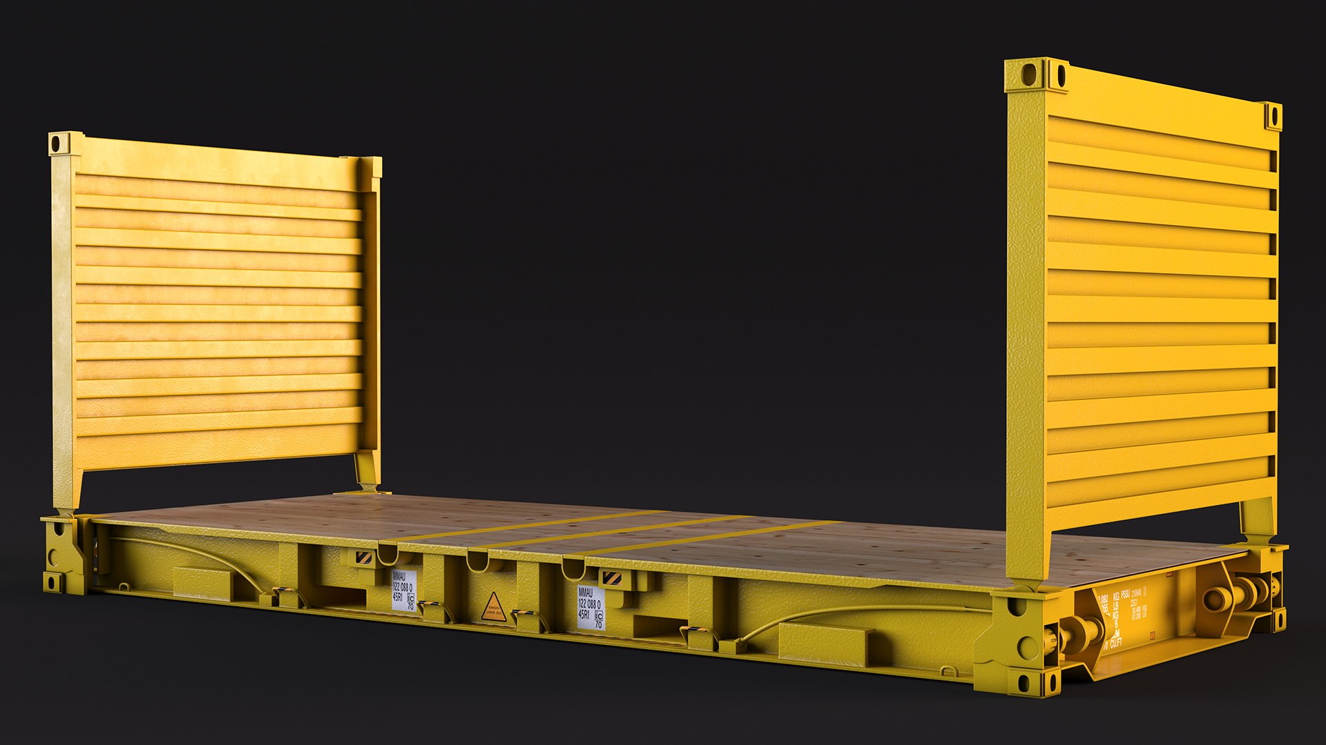 3D Flat Rack Container With Collapsible Ends - TurboSquid 2166933