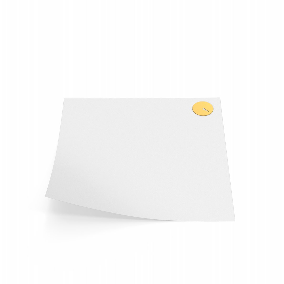 Sticky Note With Thumbtack 3D Model - TurboSquid 1838330