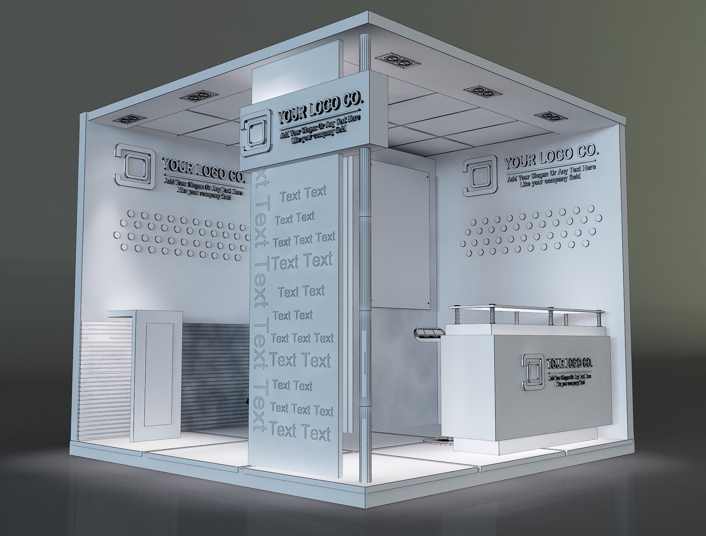 3D Model Booth Exhibition Stand C47 - TurboSquid 2163893