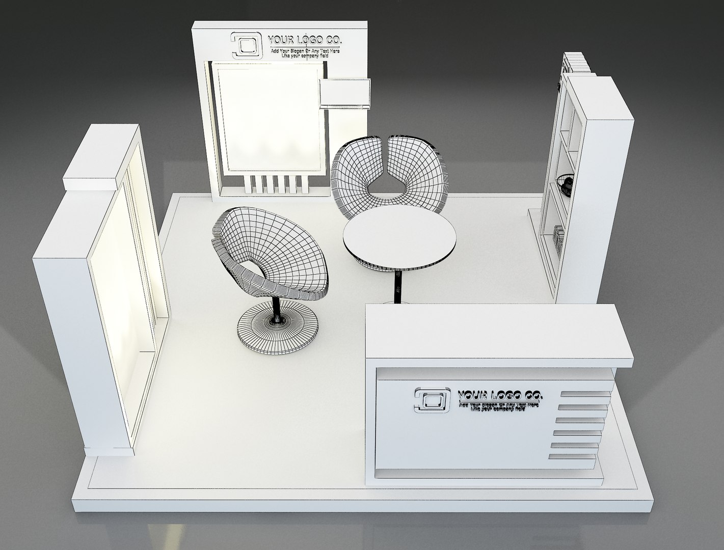 3D Model Booth Exhibition Stand C47 - TurboSquid 2163893