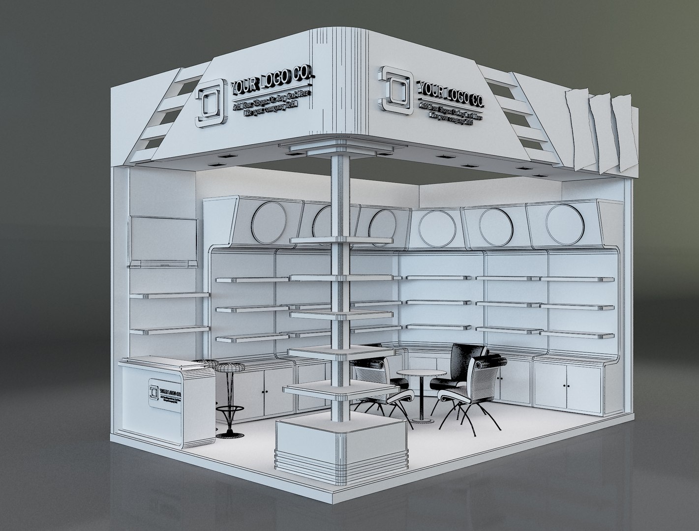 3D Model Booth Exhibition Stand C47 - TurboSquid 2163893