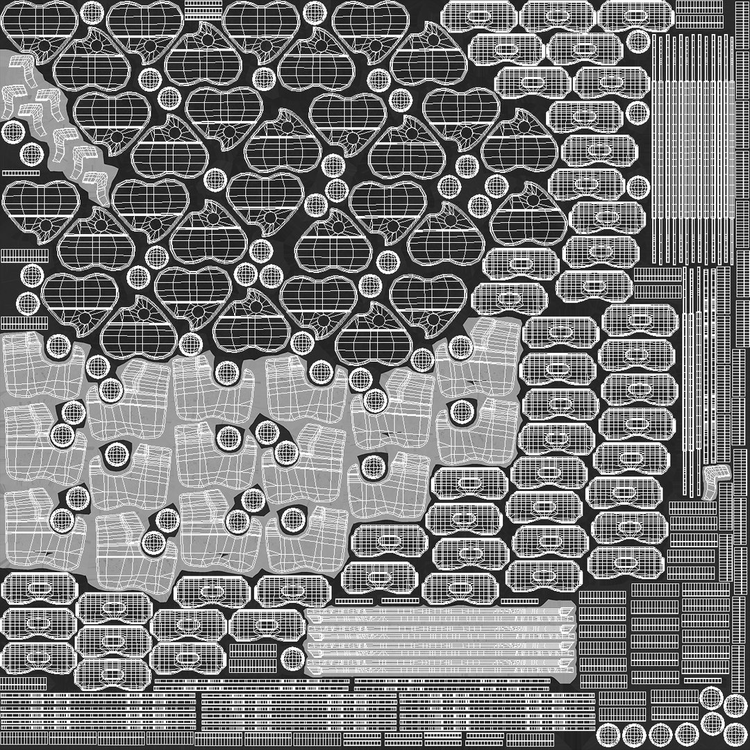 3D Model Black Chain For Chainsaw Folded - TurboSquid 1883219