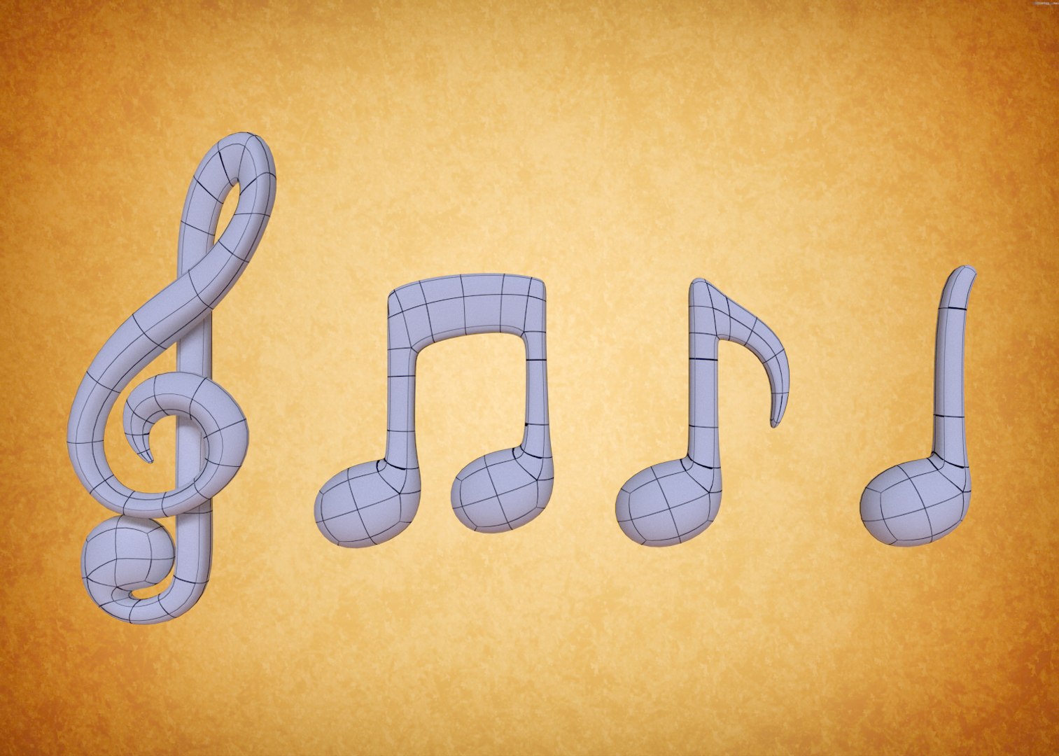 3D Music Notes - TurboSquid 1222897
