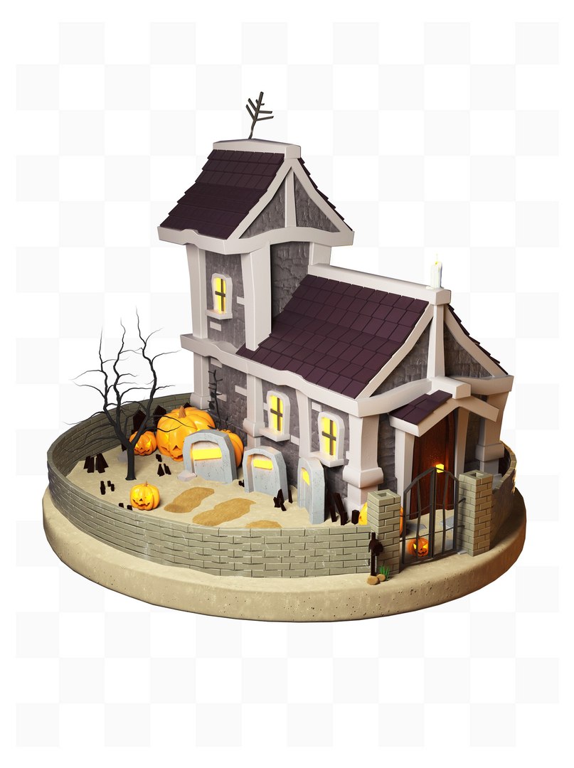 3D 3D Halloween Ghost Castle - TurboSquid 2050543