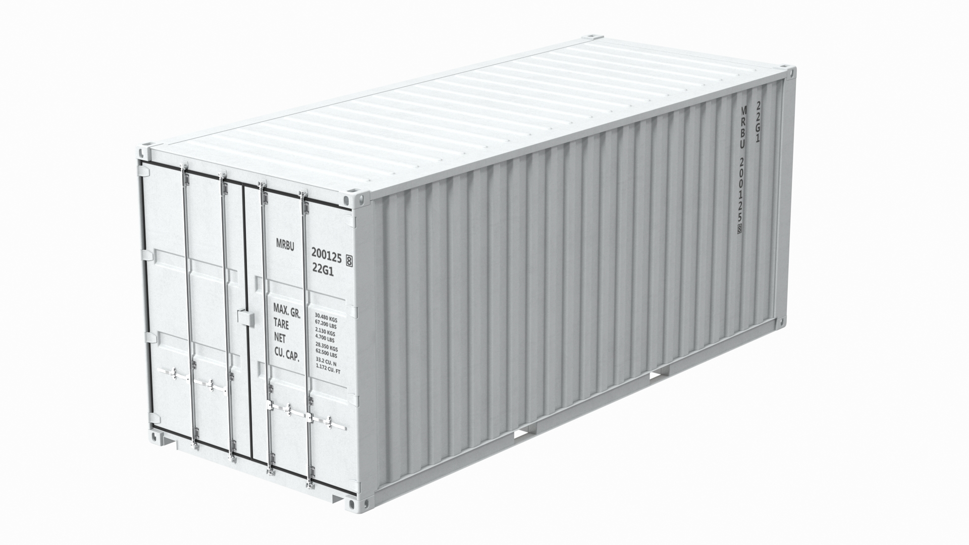 3d 20 Ft Iso Container Model