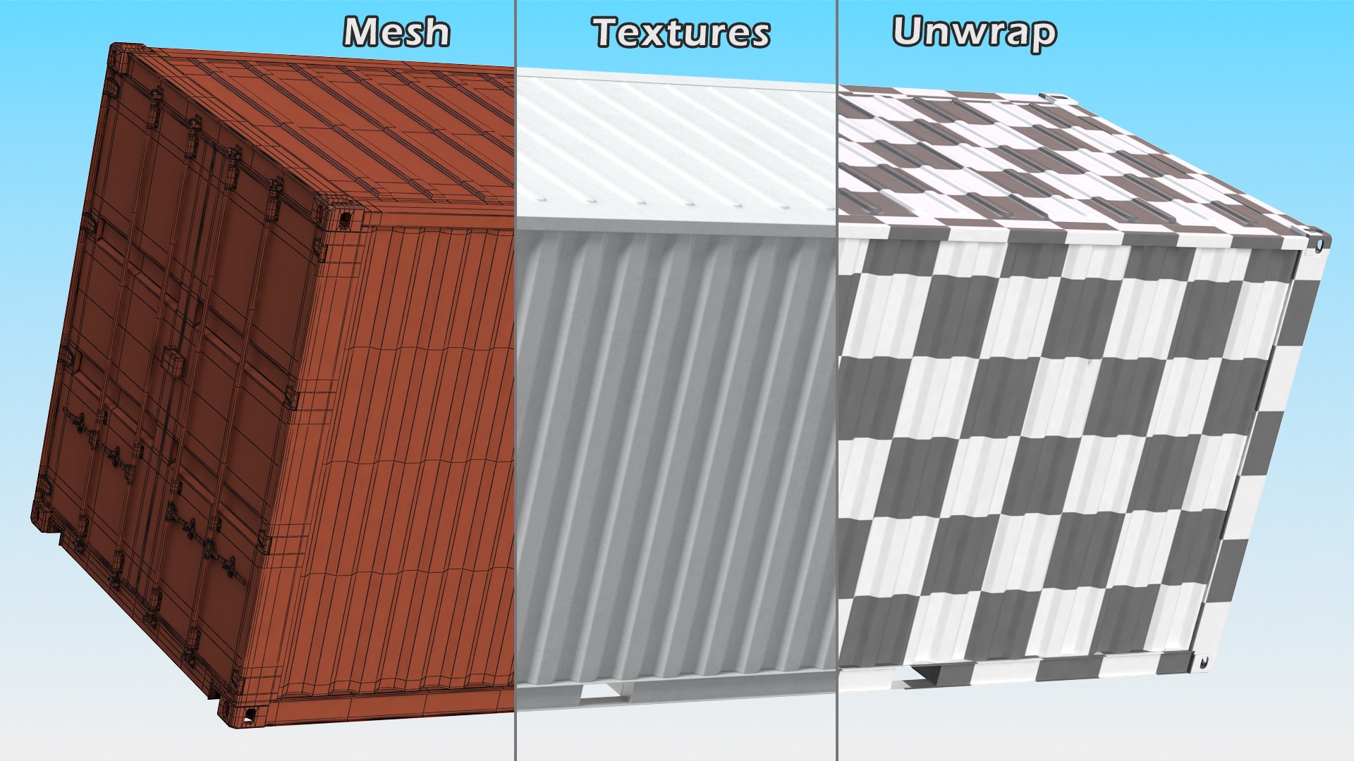 3d 20 ft iso container model