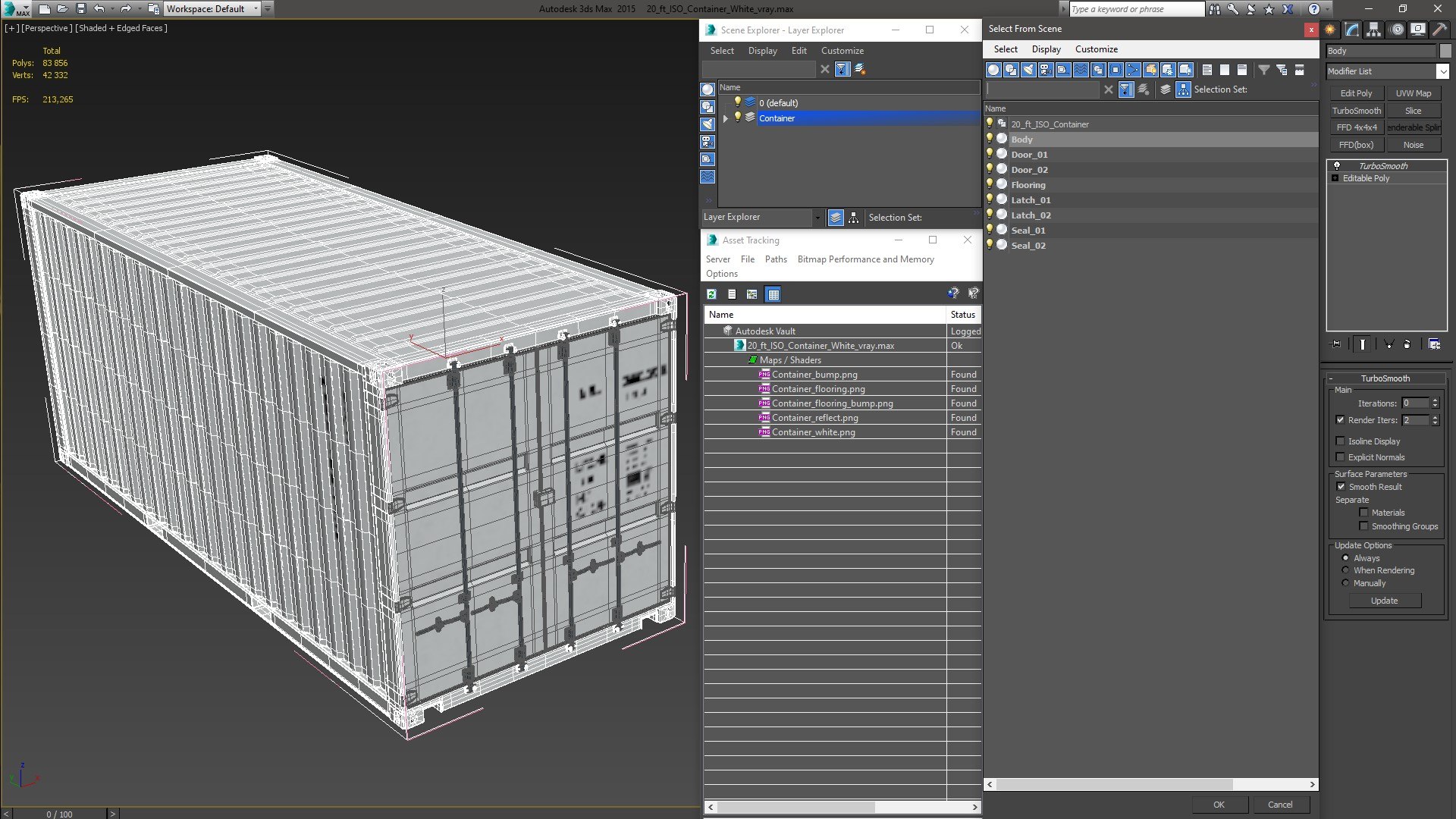 3d 20 ft iso container model