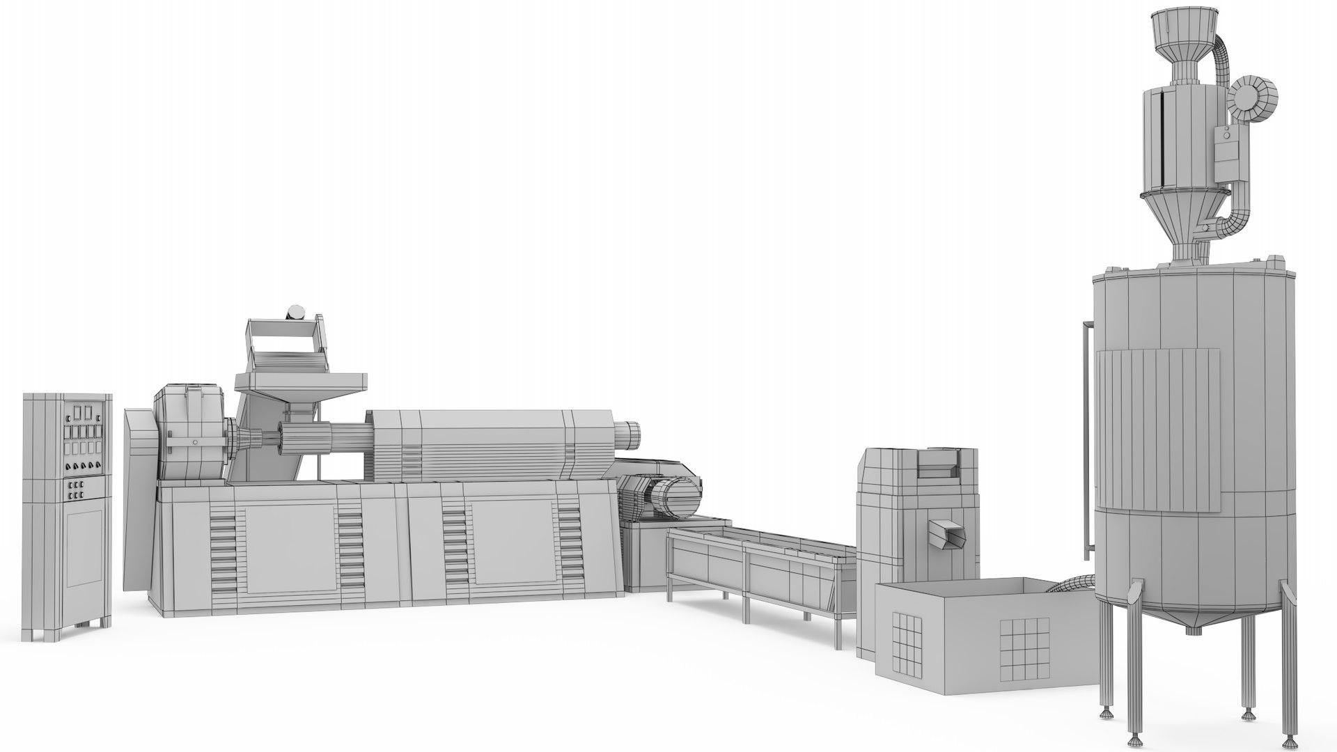 Machine Pelletizing Plastics Waste 3D Model - TurboSquid 1623071