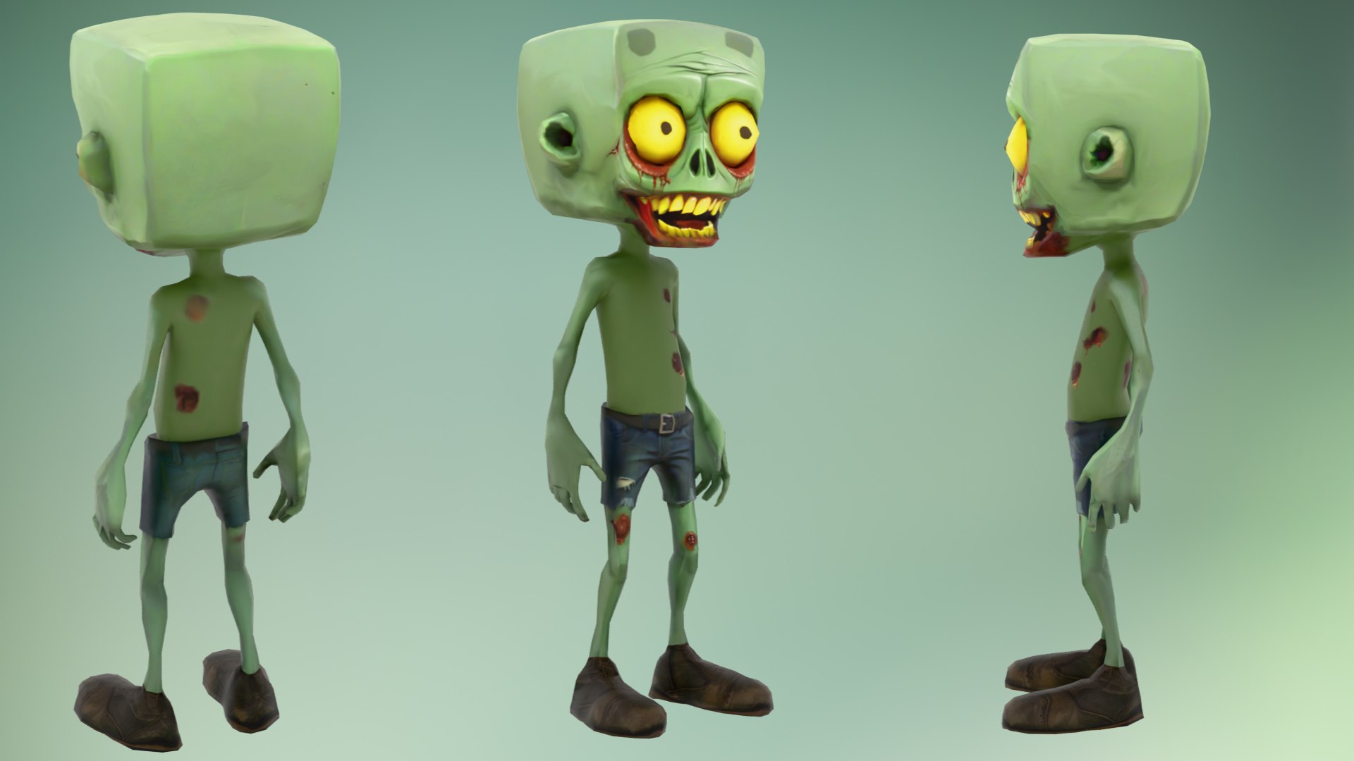 Stylized Zombie Cartoon Game Character Low-poly 3D Model - TurboSquid ...
